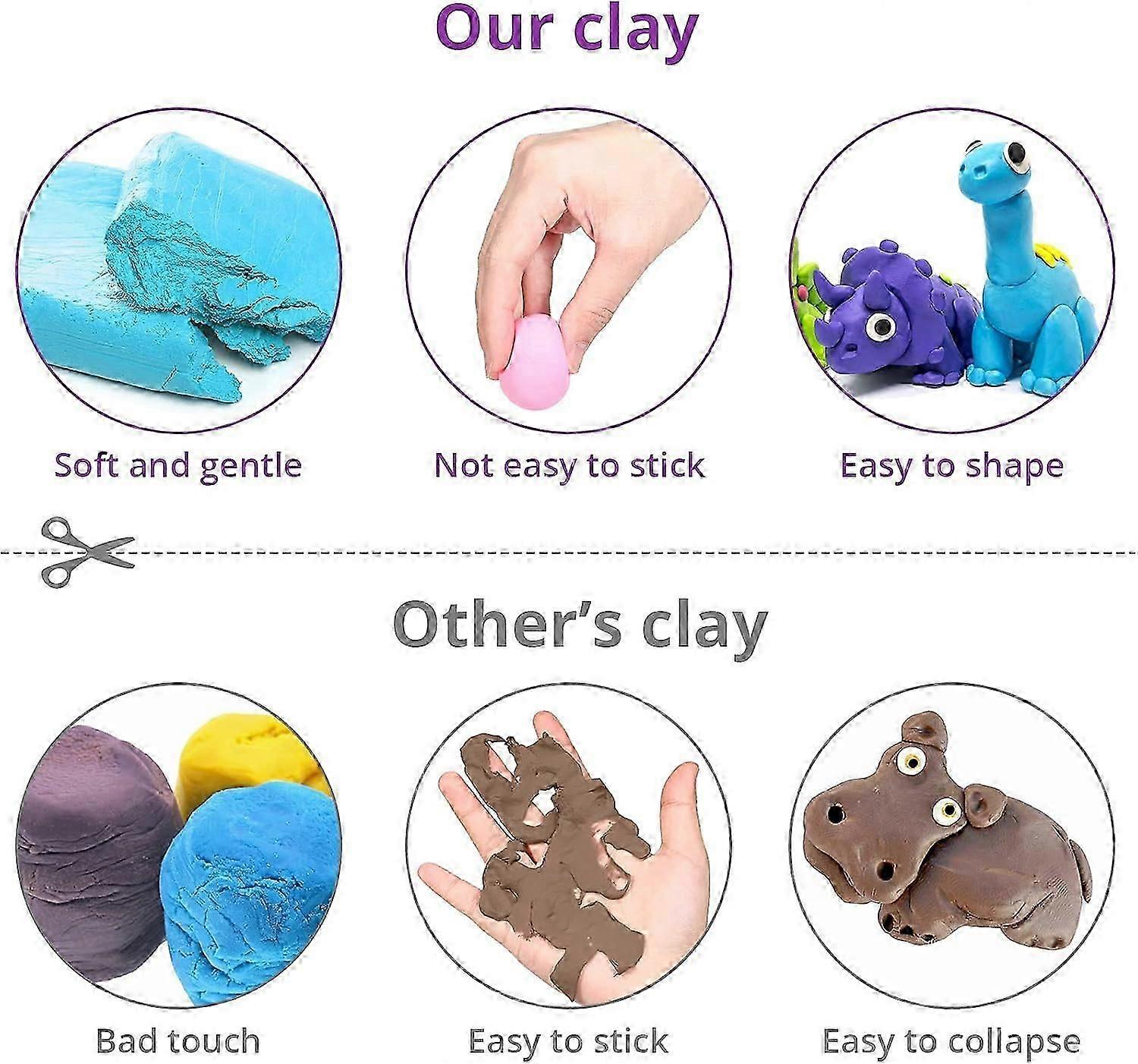 Air Dry Clay, 24 Colors Modeling Clay Kit with 3 Sculpting Tools, Magic ...