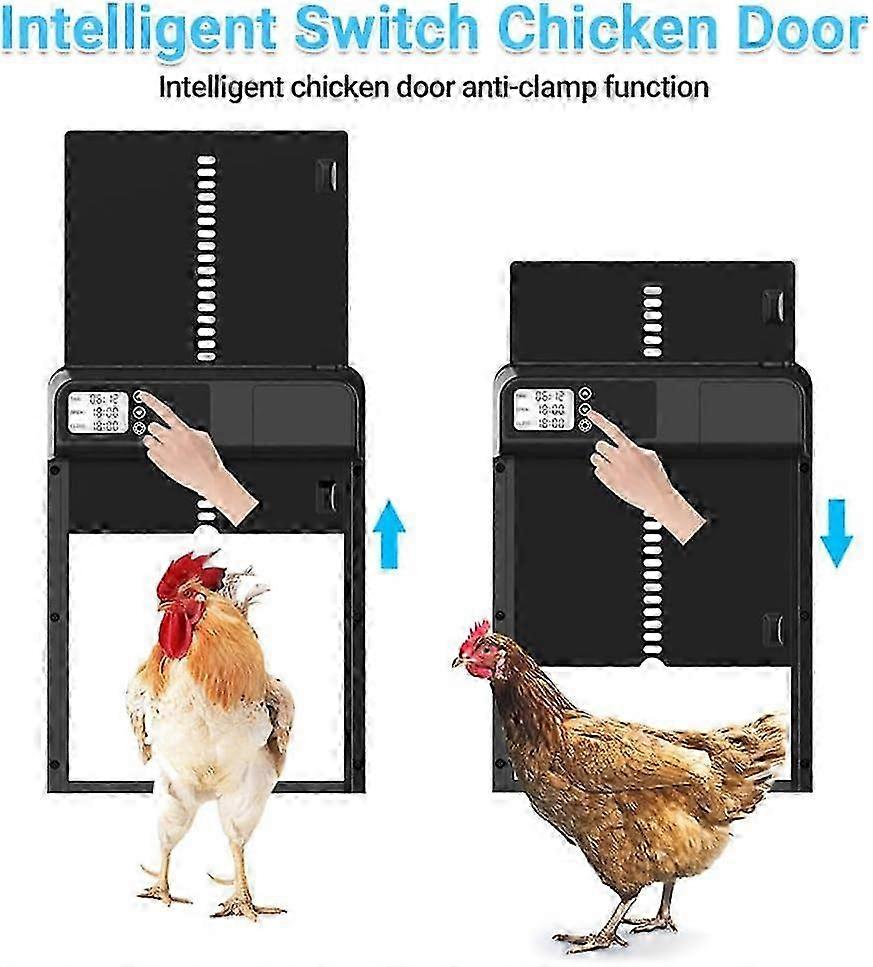 Automatic Chicken Coop Door Timing and Manual Smart Chicken Coop Door IPX3 Switch for Aluminum ...