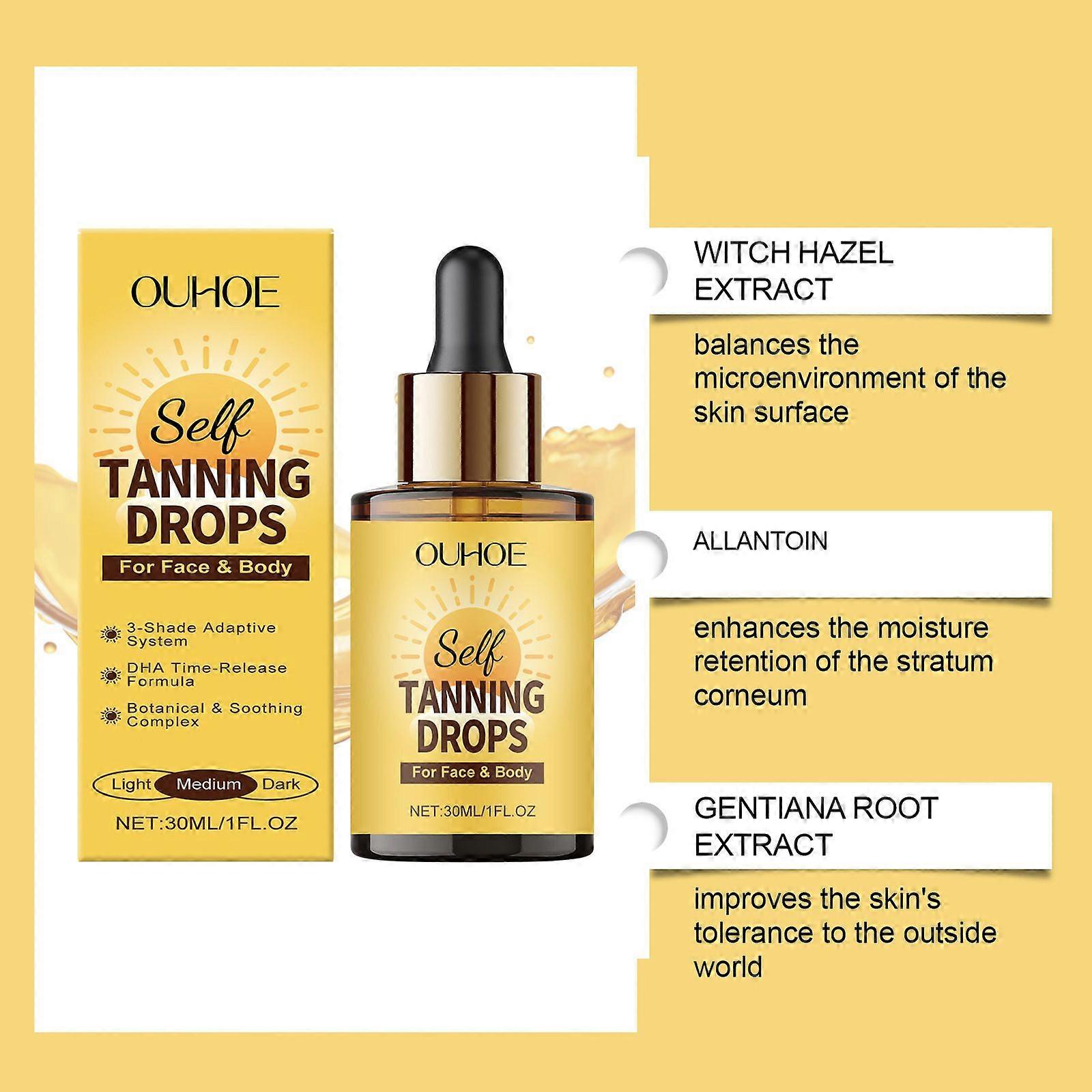 Facial Self Tanning Drops, Self Tanning Drops for Face & Body, Gradual ...