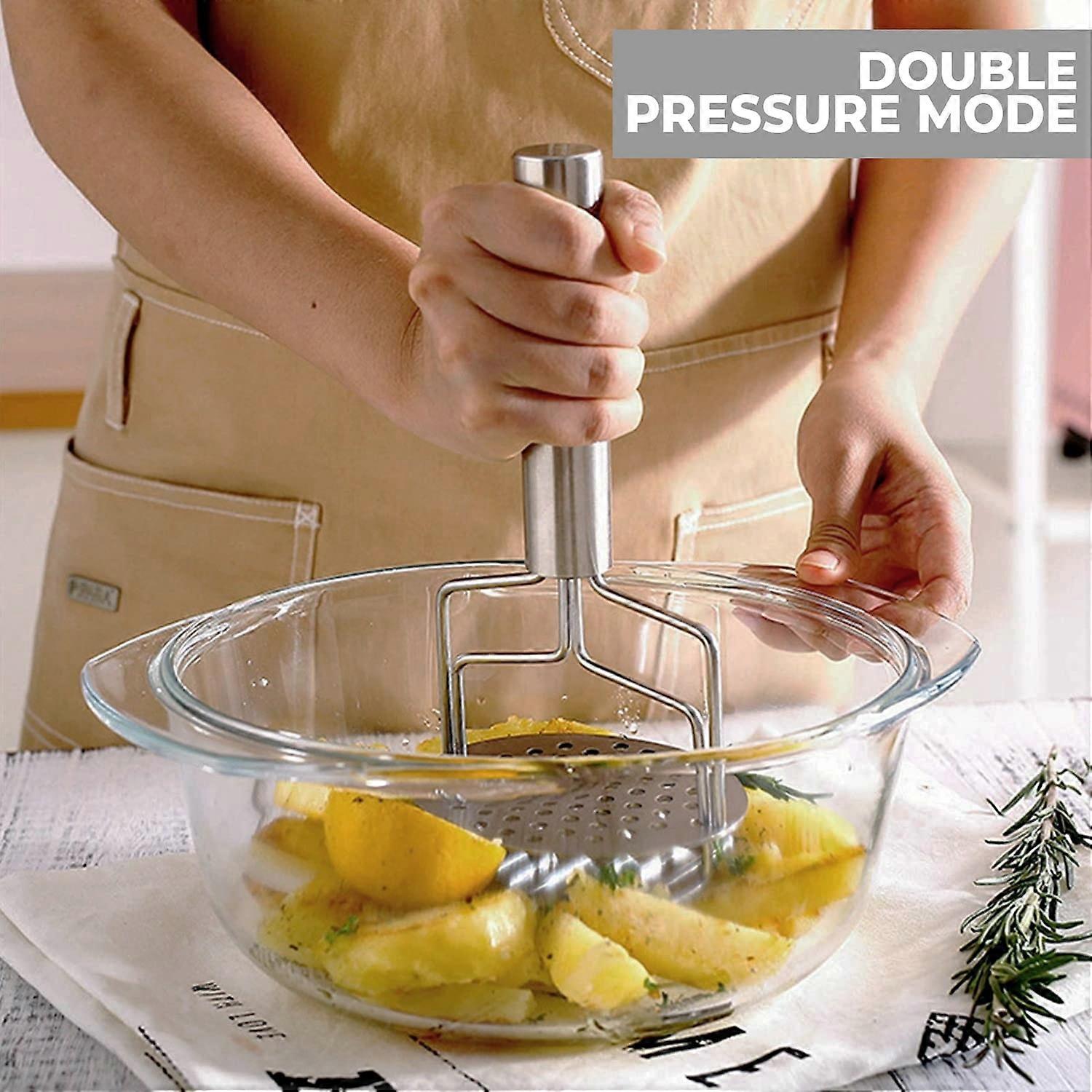 Potato Masher, Stainless Steel Food Masher Kitchen Tool For Beans, Eggs ...