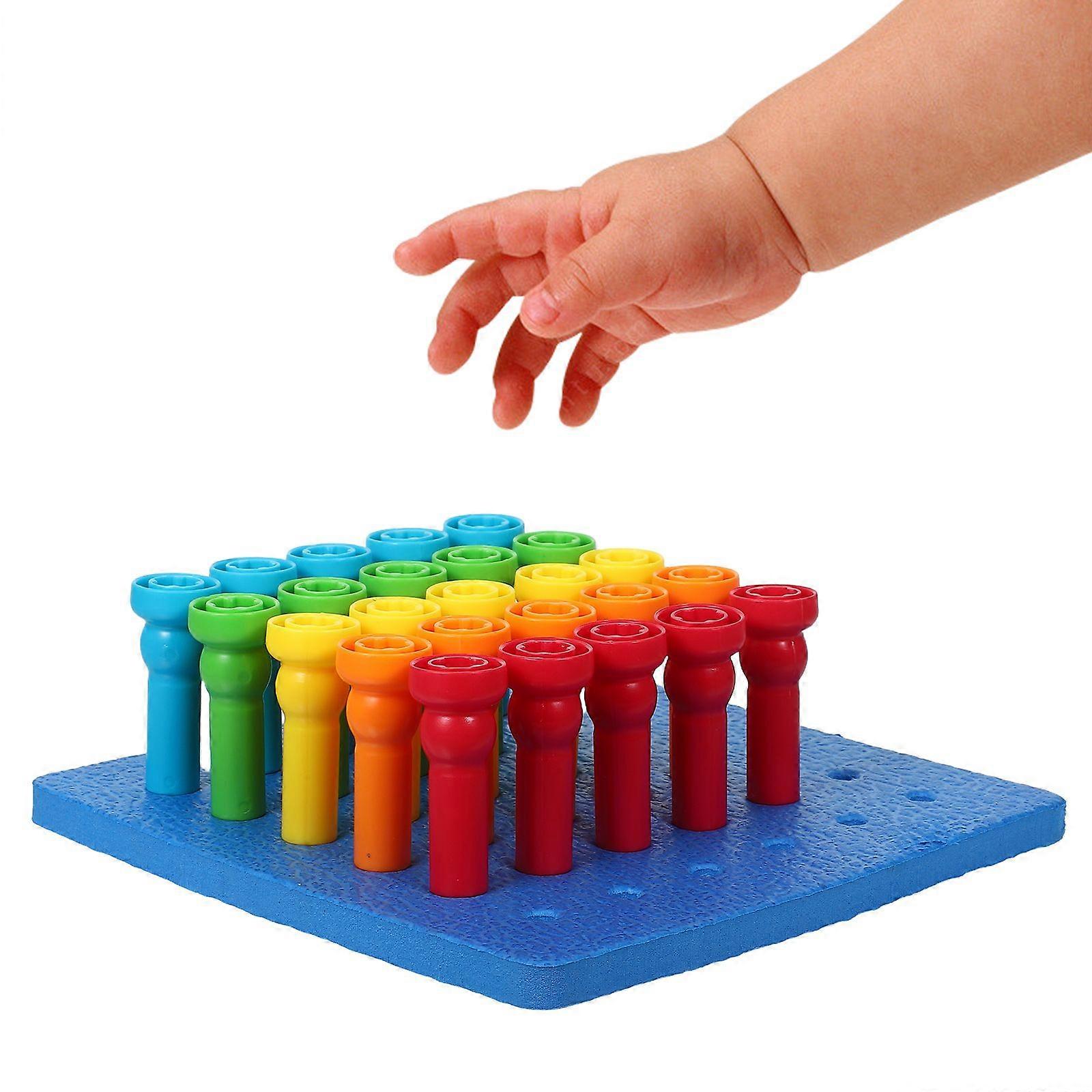 1 set Peg Board Toy For Toddlers Fine Motor Skills Development Color ...