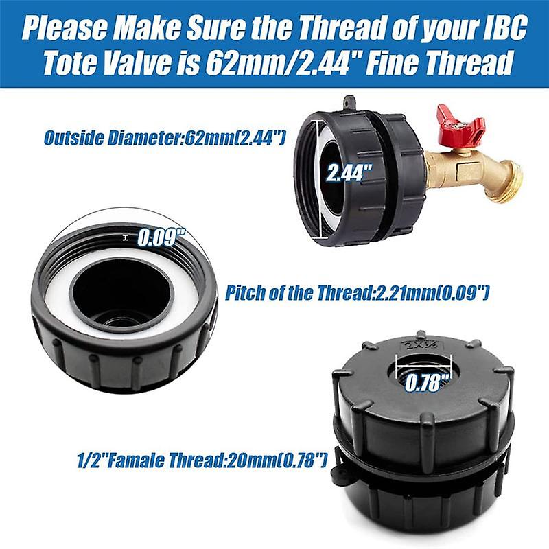 IBC Tote Fitting,275-330 Gallon IBC Tote Tank Adapter Fine Thread Tote ...