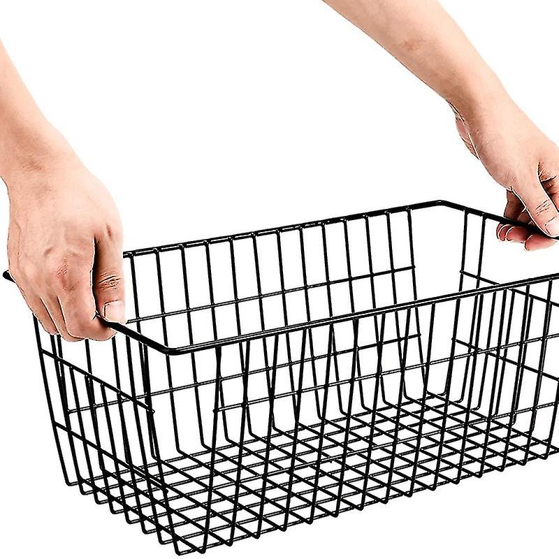 2 Pack Wire Storage Baskets, Farmhouse Metal Wire Basket Freezer ...