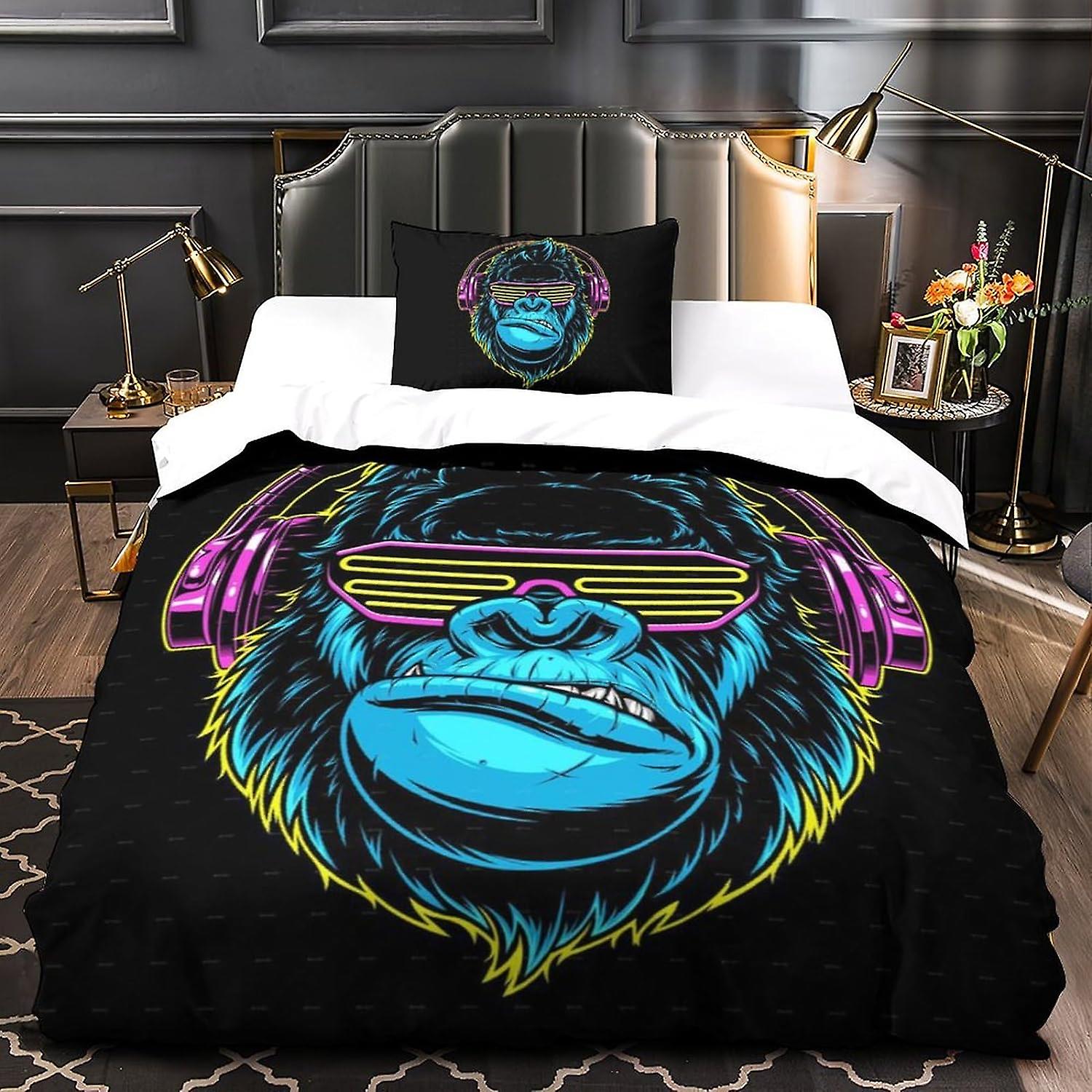 ARIJORJA Gorilla Duvet CoverCartoon Bedding Set For Kids Teens ...