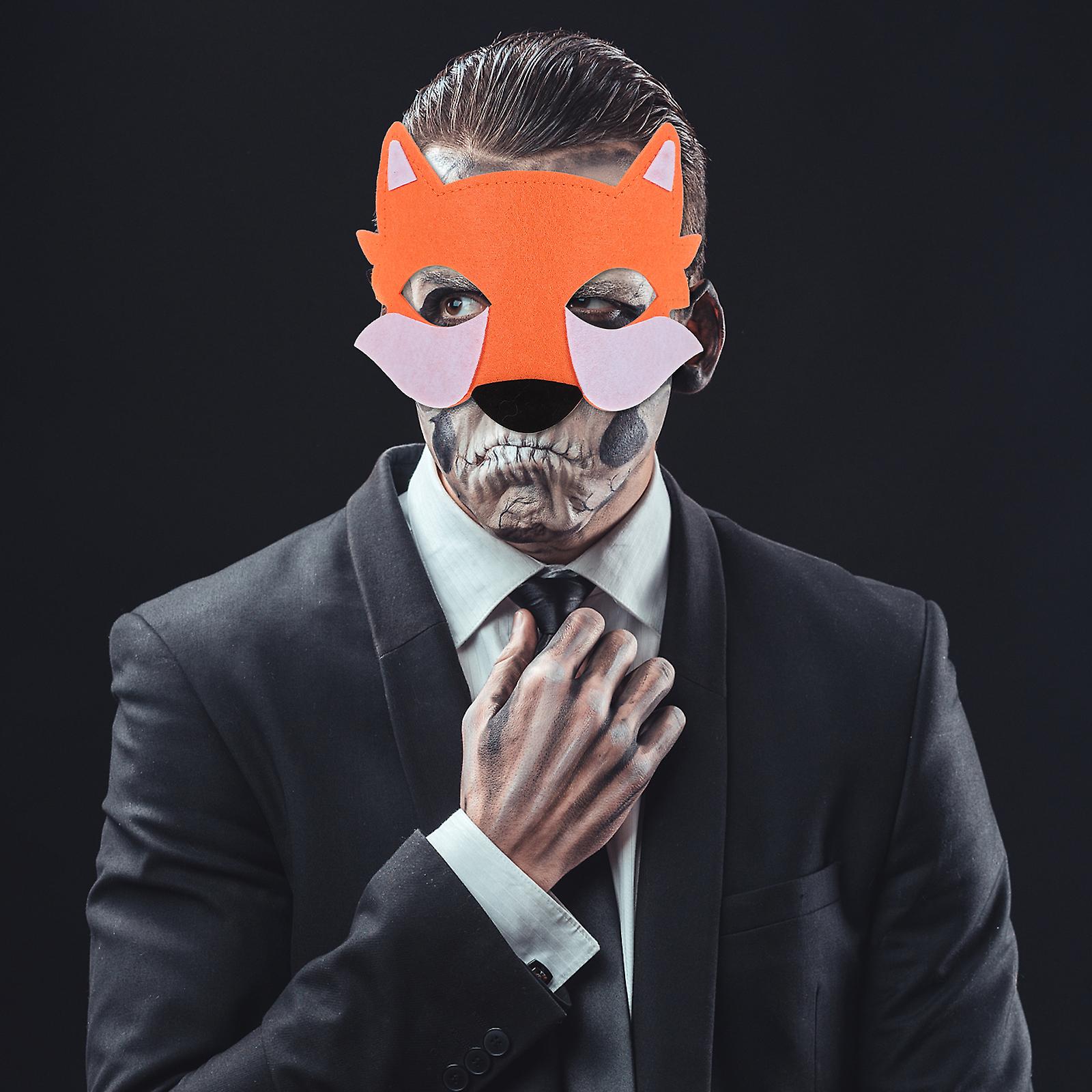 6pcs Cosplay Fox Masks Felt Mask Animal Mask Half Face Mask Halloween ...