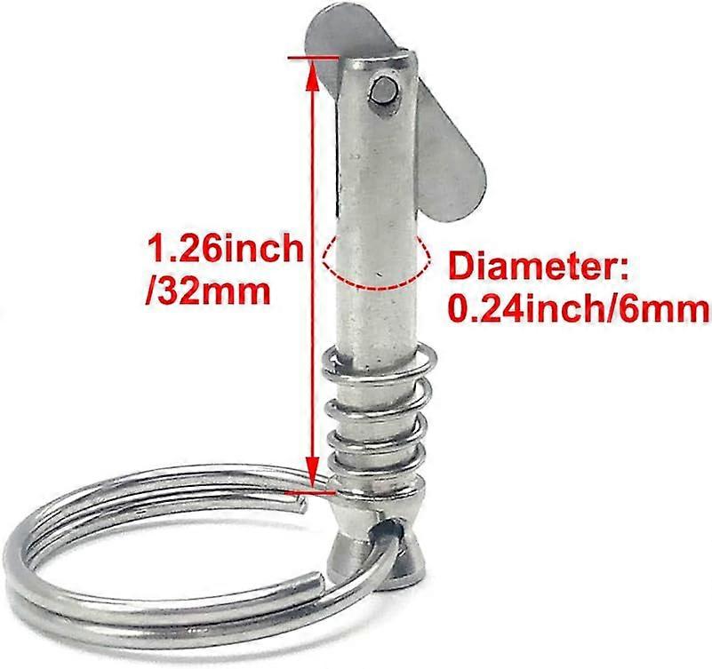 For 4 PCS Bimini Top Pins, 1/4" diameter quick release pin with cam and ...