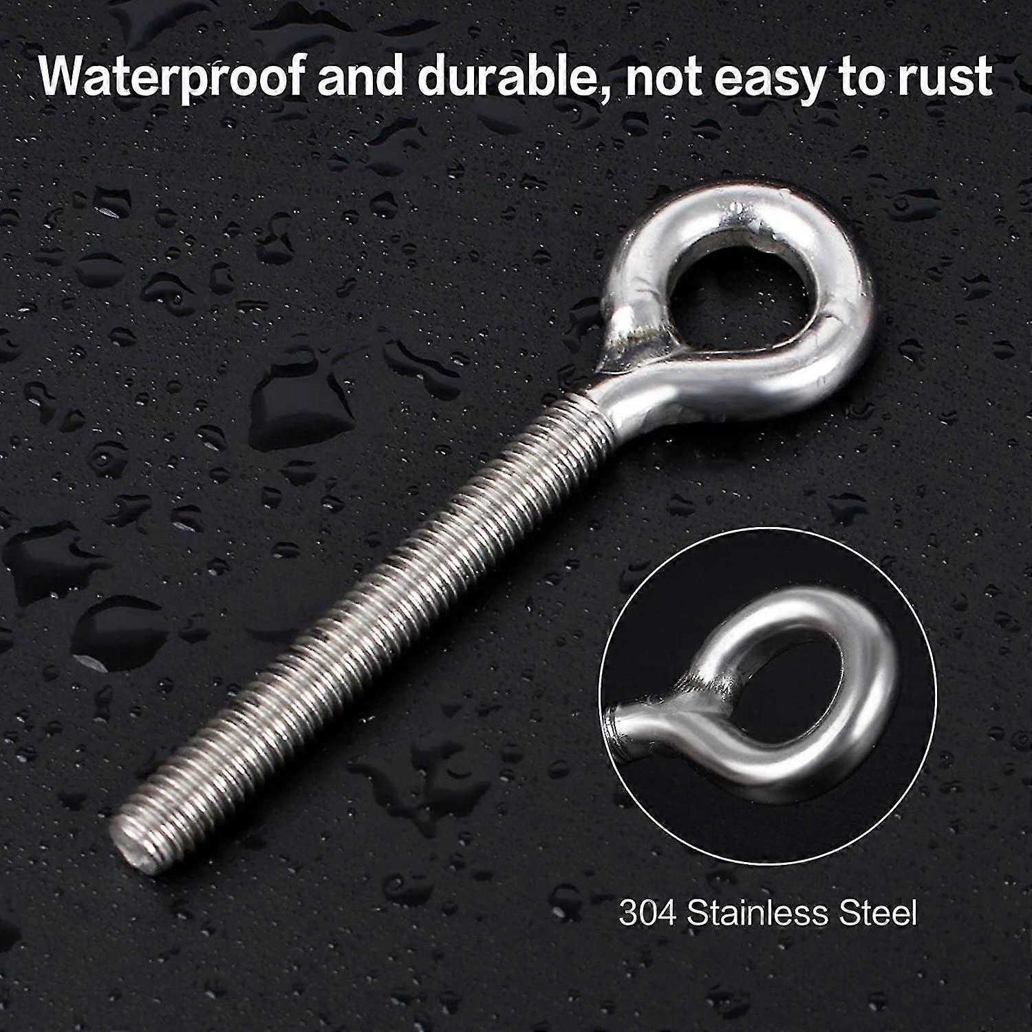 10 Pcs M8 Eyebolt, Stainless Steel Eyebolt M8 Anchor Bolt Ring Bolts ...