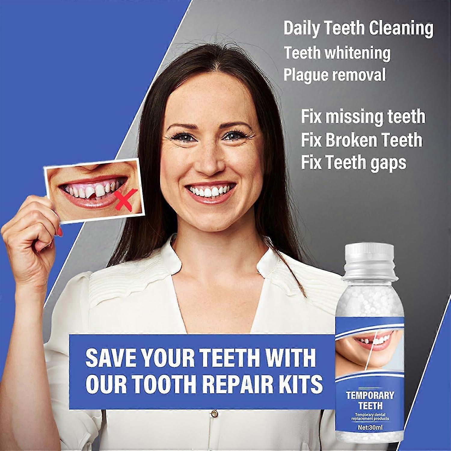 Tooth Repair Kit, Temporary Tooth Filling Repair Kit with 4 Tools ...