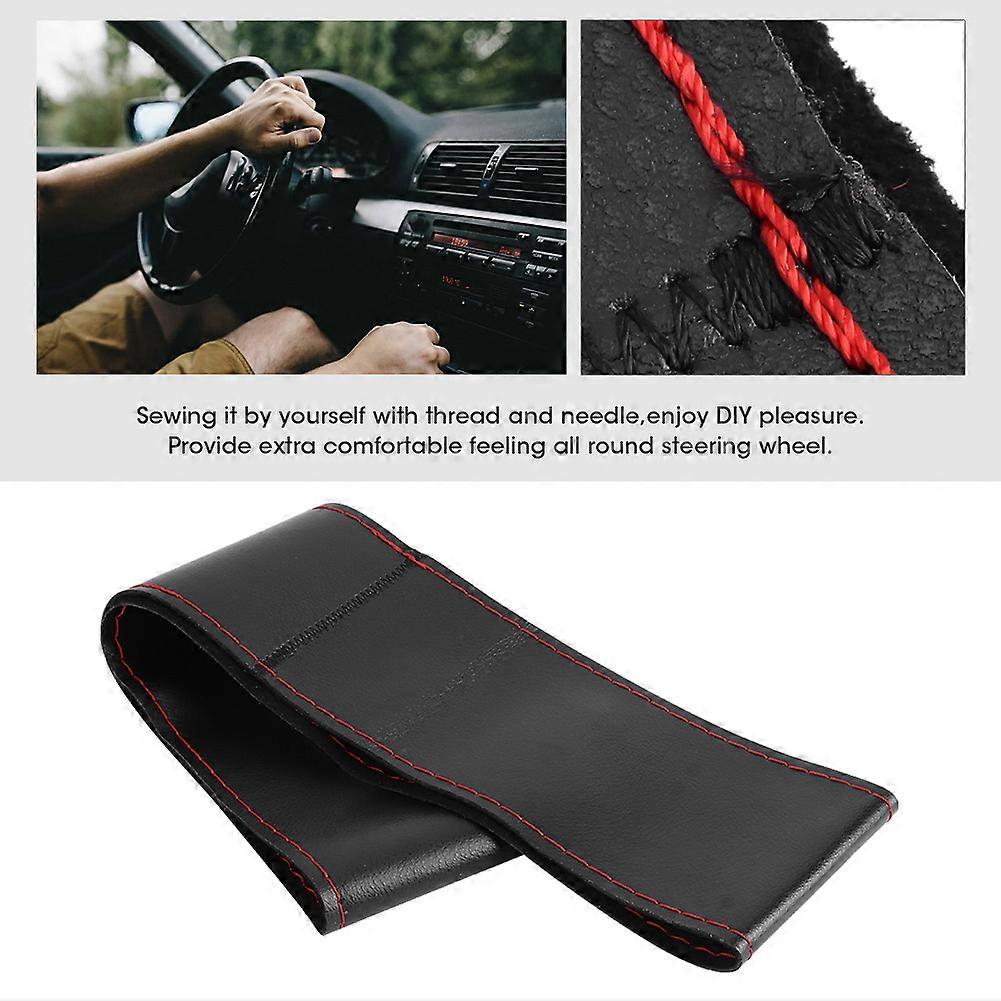 Leather Steering Wheel Cover Needles Thread Kit DIY Sideline Hand ...