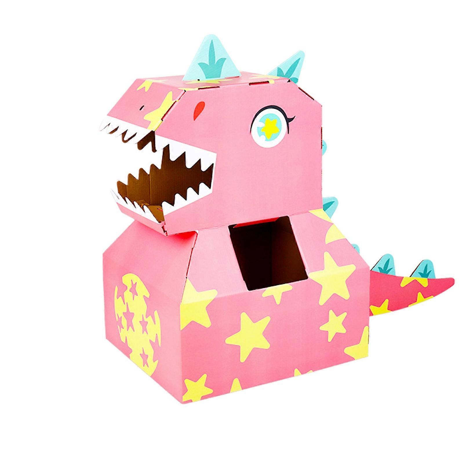 Paper Dinosaur Head Costumes Toy DIY Wearable Interactive Cardboard ...