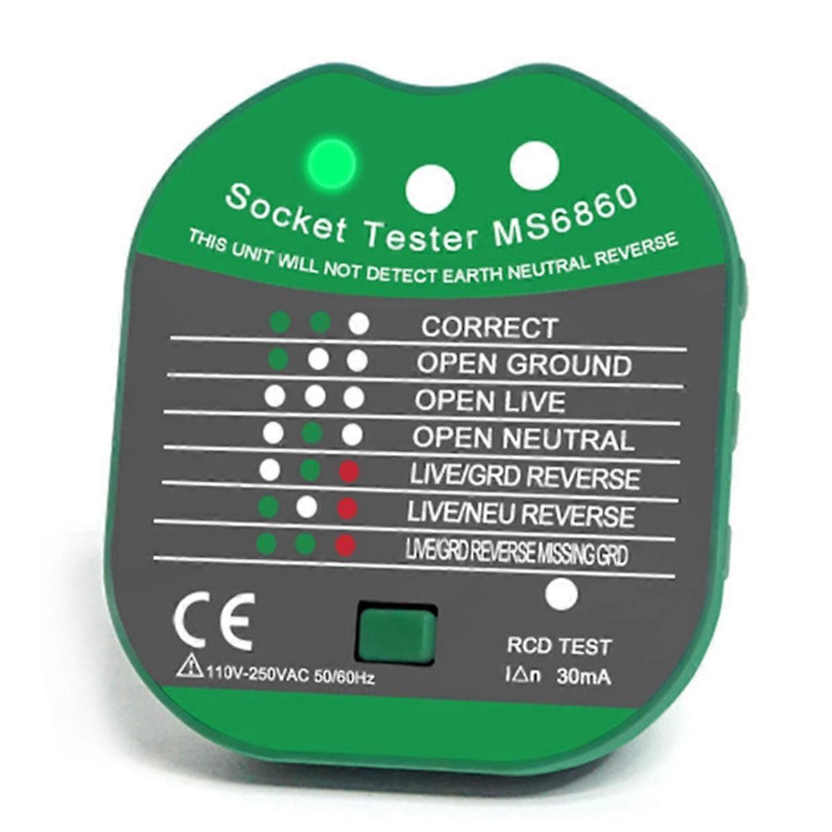 Digital Display Buzzing Socket Tester Voltage RCD Test Smart Detector ...