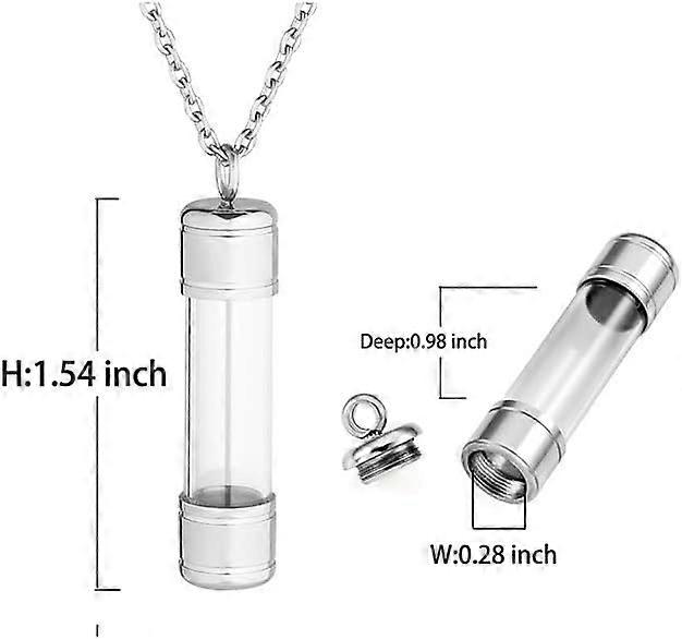 Stainless Steel Clear Acrylic Cylinder Container Tube Urn Ash Memorial ...