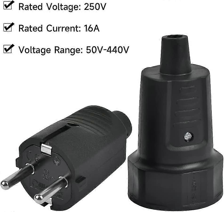 3 Ip44 Male Plugs And 3 Female Sockets, 2 Pin 250v 16a Electrical Plug ...