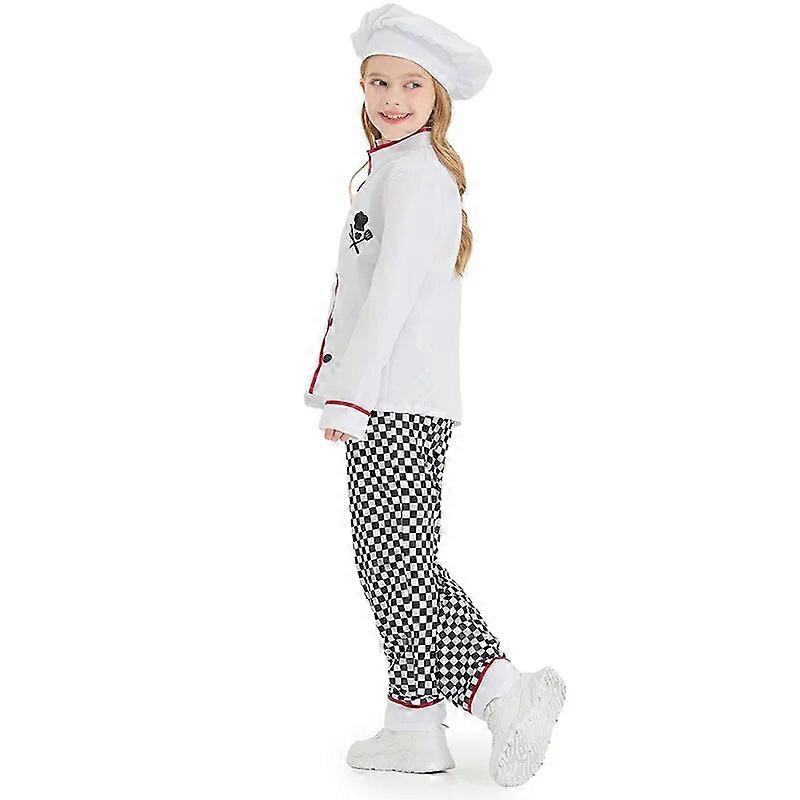 Unisex Child Kids Cooking Chef Costume for Tween Boys Girls Top Pants ...