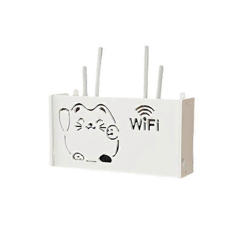 Wall Mounted Wifi Router Rack Shelf Storage Box Outlet Set Top Cable ...
