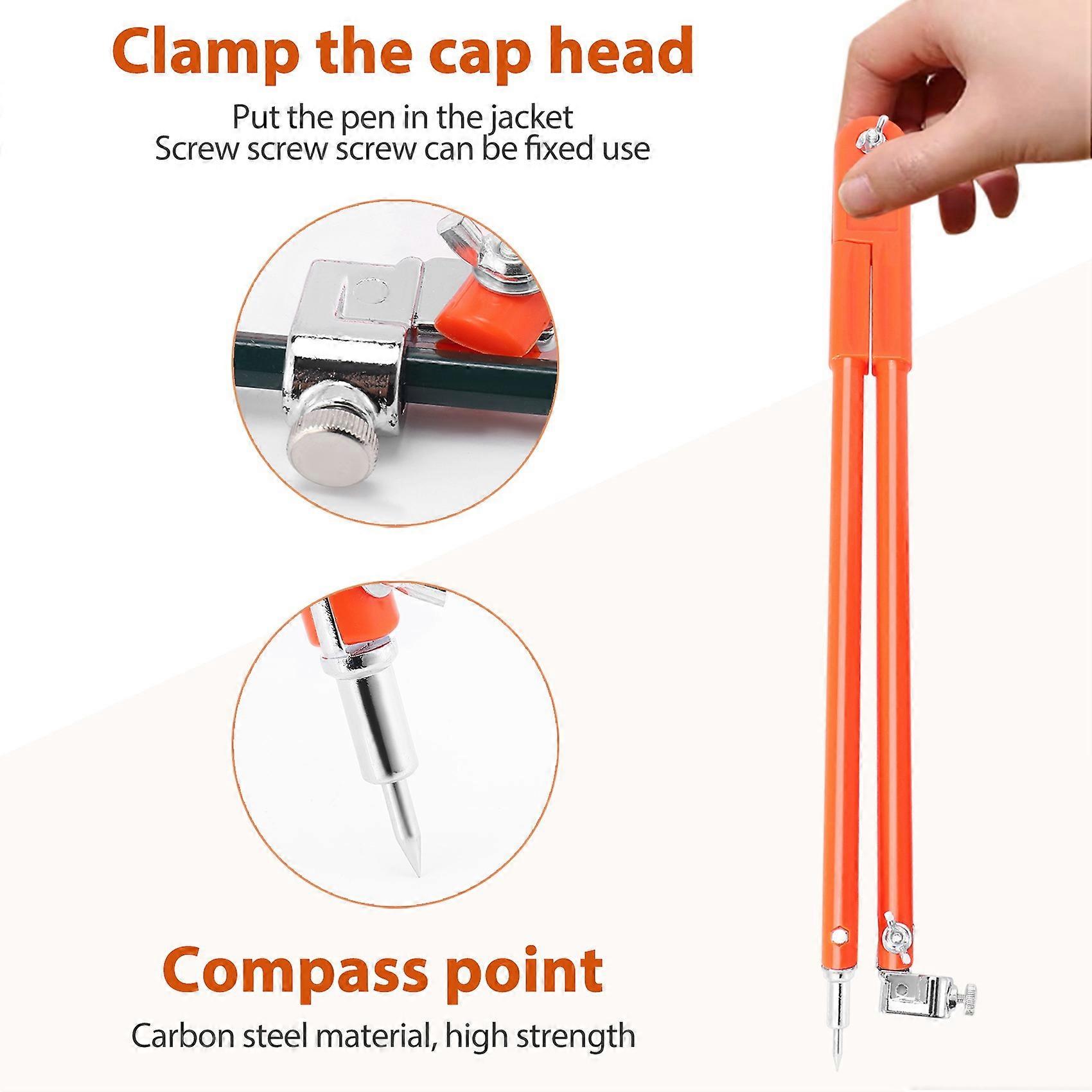 Large Size Carpenter Precision Pencil Compasses Large Diameter Adjustable Dividers Marking And ...