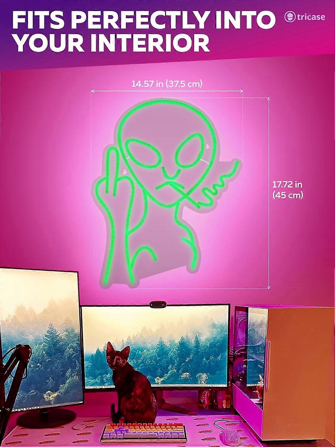 Alien Neon Sign Alien - Alien Neon Lights 14.6 x 17.7 in Led Neon Signs ...