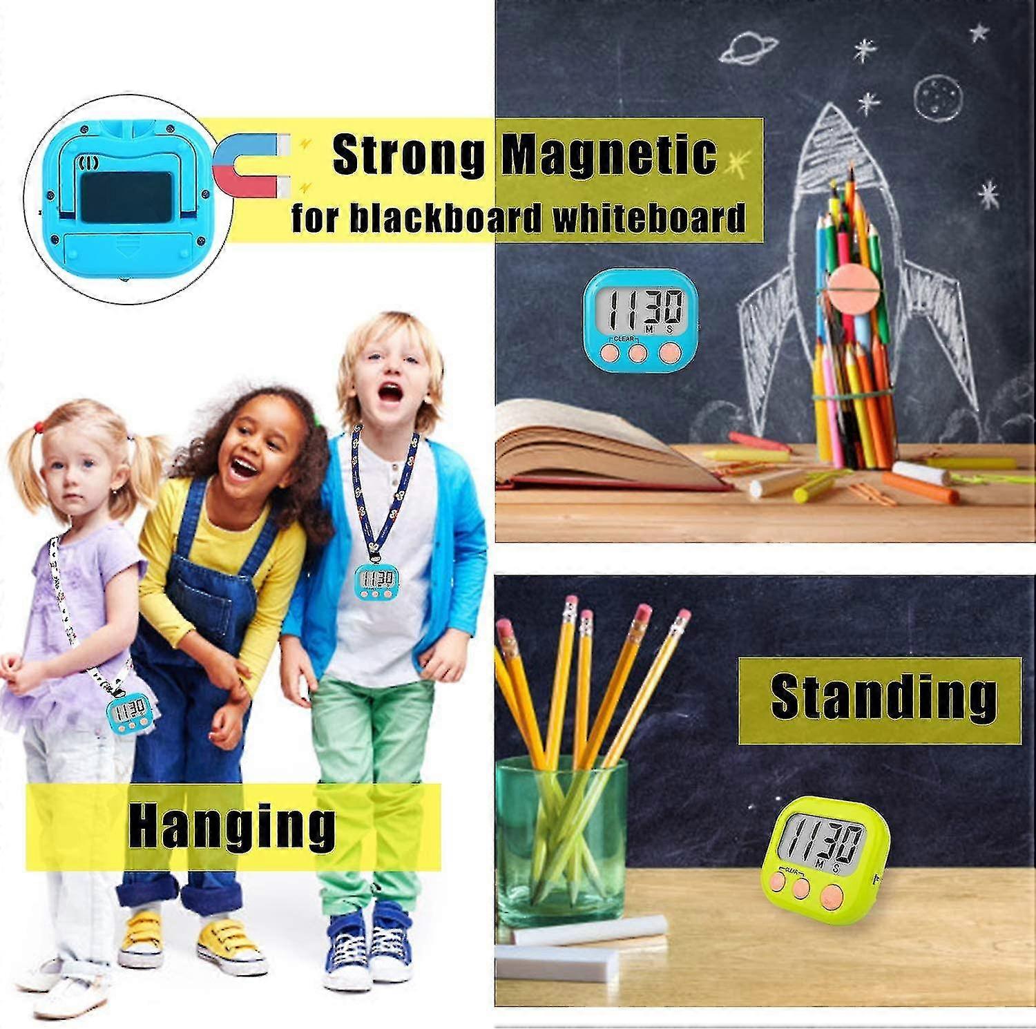 Classroom Timers For Teachers Kids Large Magnetic Digital Timer 2 Pack ...