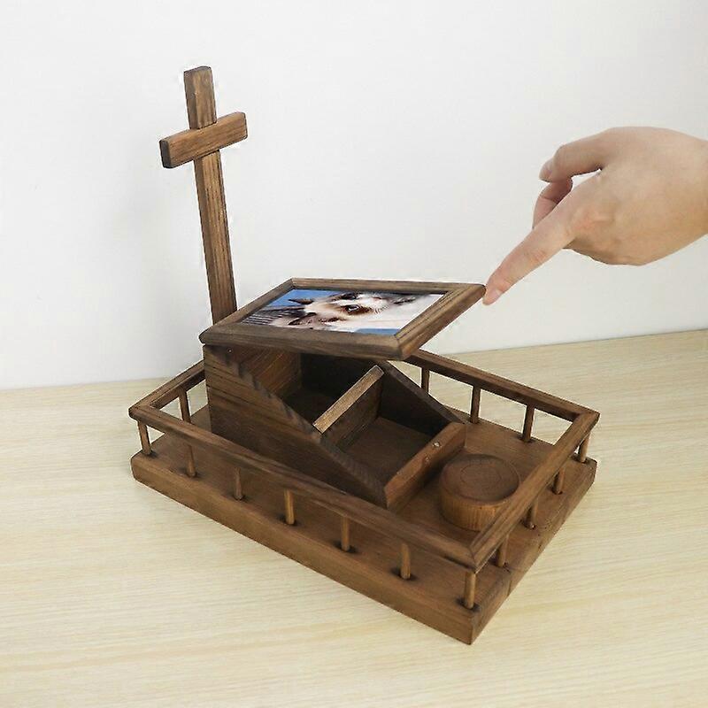 Wooden Cat Pet Photo Frame Table Commemorative Box Cat and Dog Coffin ...