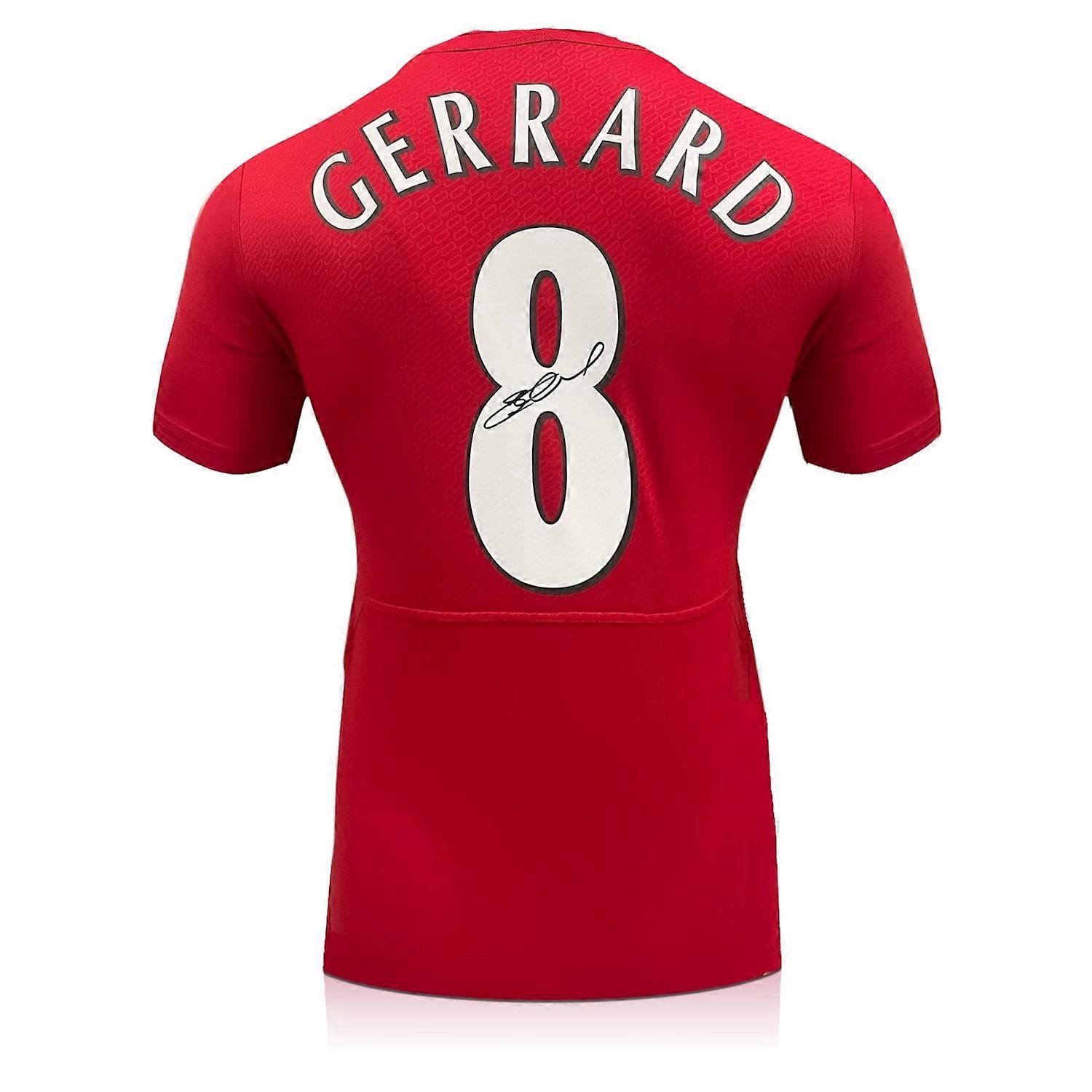 Steven Gerrard Back Signed Liverpool 2005 Football Shirt. Icon Frame ...