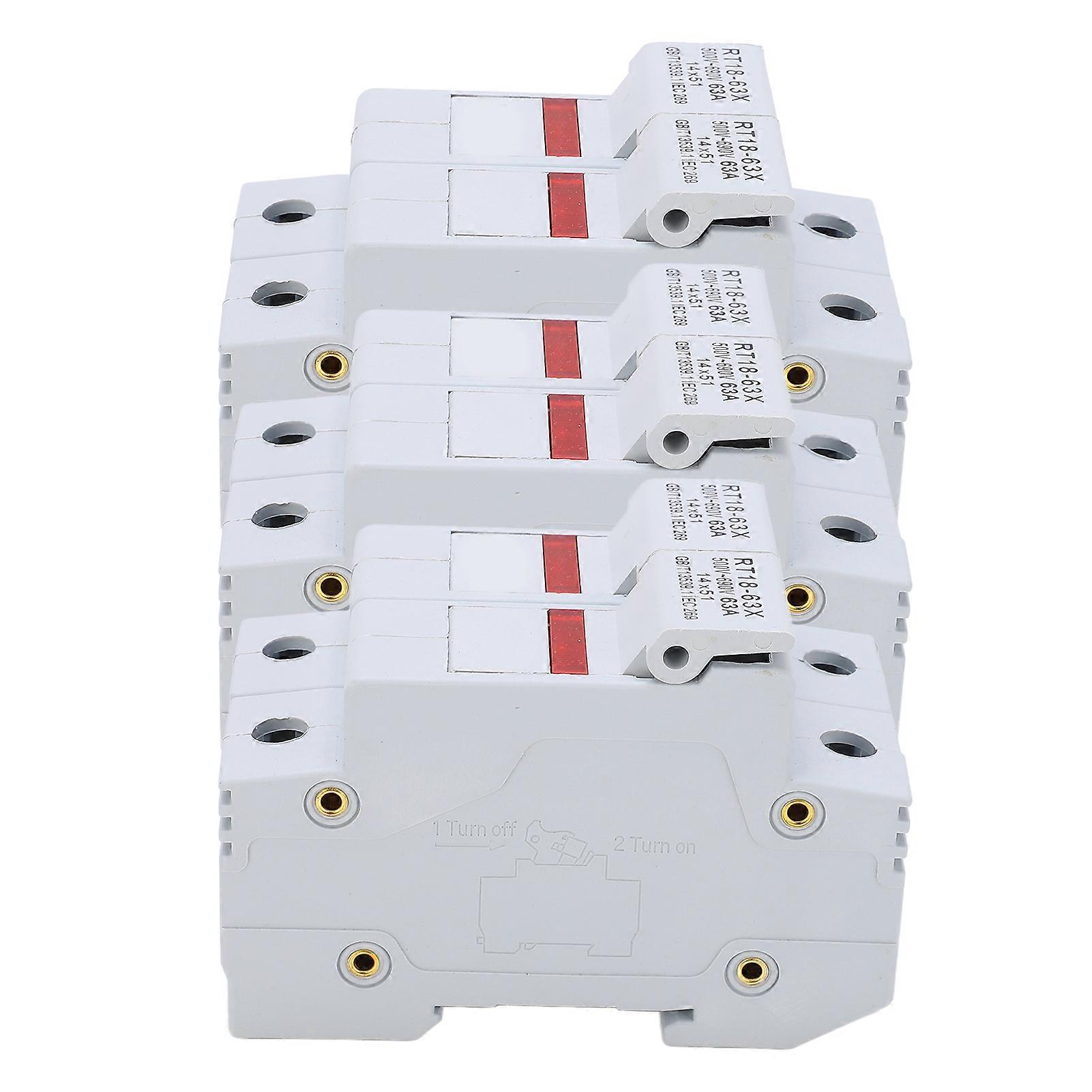 RT18-63X Rail Mounted Fuse Holder Base with LED Light for RO16 14x51mm ...