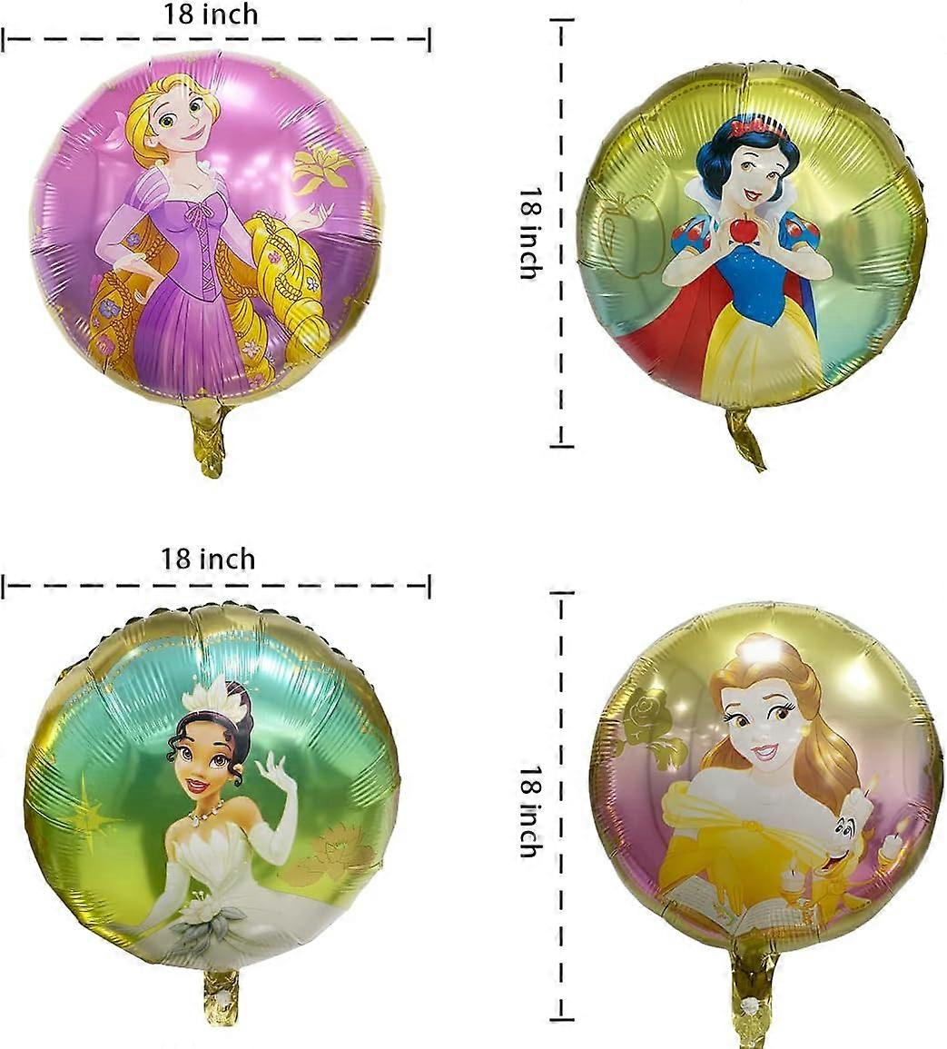 8 pcs Princess Balloons Foil Decorations Girls' Birthday Party Baby ...