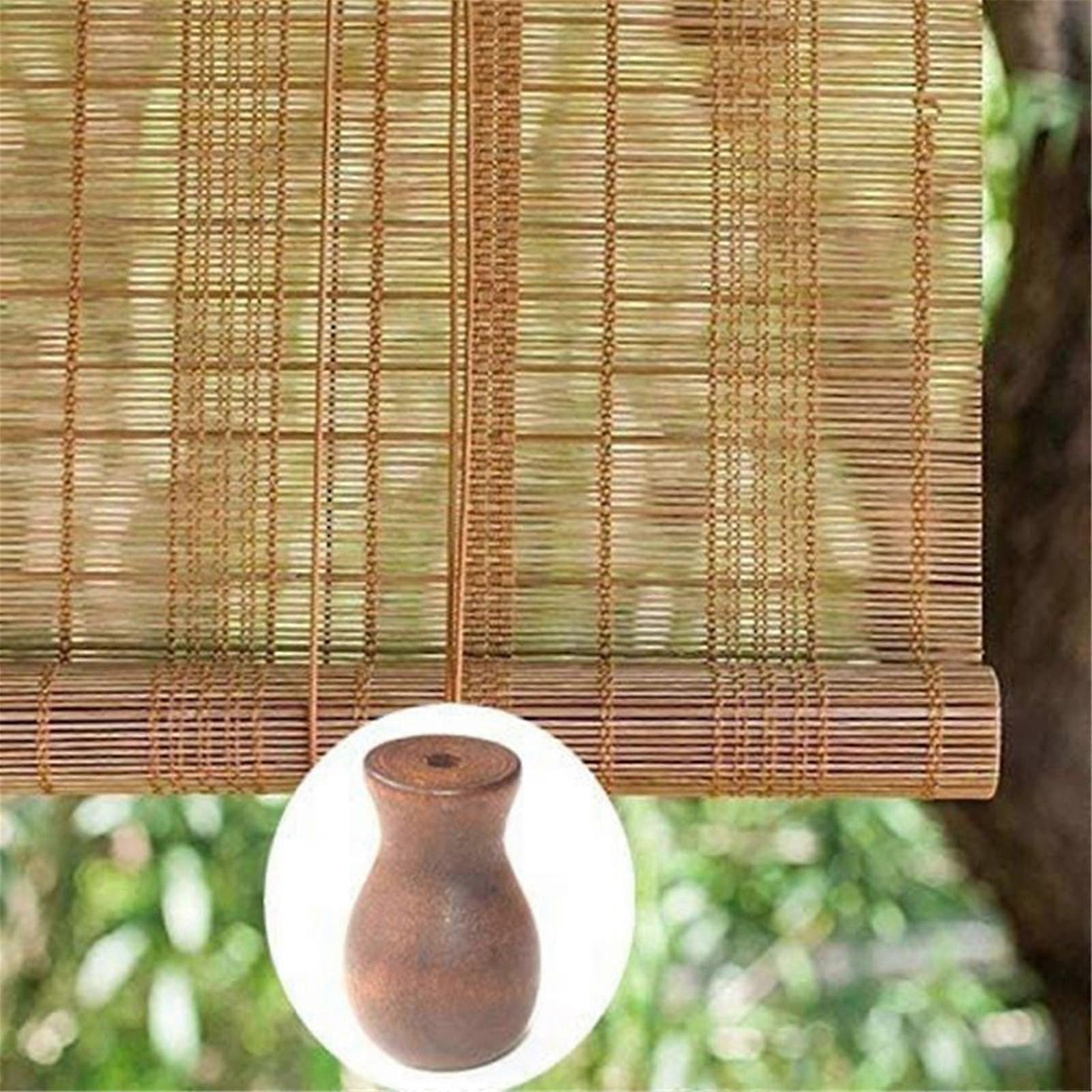 12 Pcs Window Blinds Wood Cord Tassel Wooden Hanging Ball Pulls Brown ...