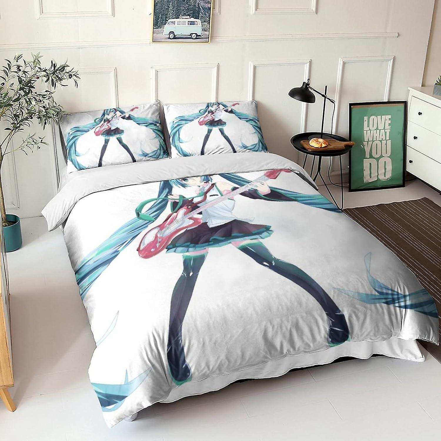 ALXFFBN Hatsune Miku Duvet Cover Anime Characters Duvet Set 3 Piece ...