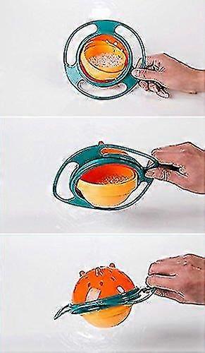 Set Of 3: Magic Bowl 360 Degree Rotation Spill Resistant Gyro Bowl With ...