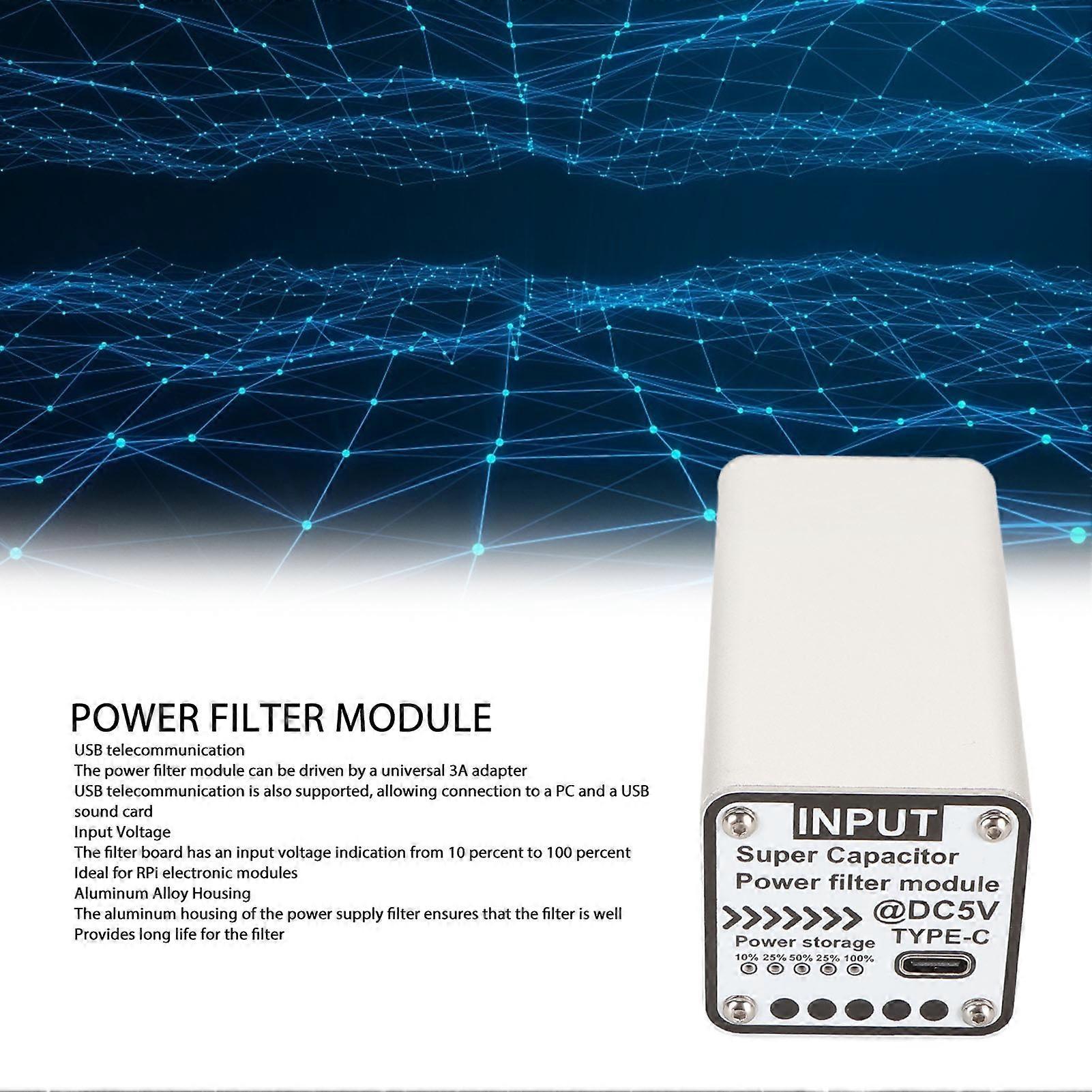Capacitor Power Filter Module Professional Aluminum Alloy Shell Type C Interface Power Filter ...