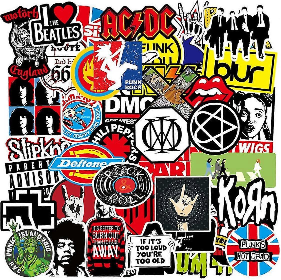 Set of 100 Rock Band Punk Stickers, Heavy Metal Punk Music Band ...