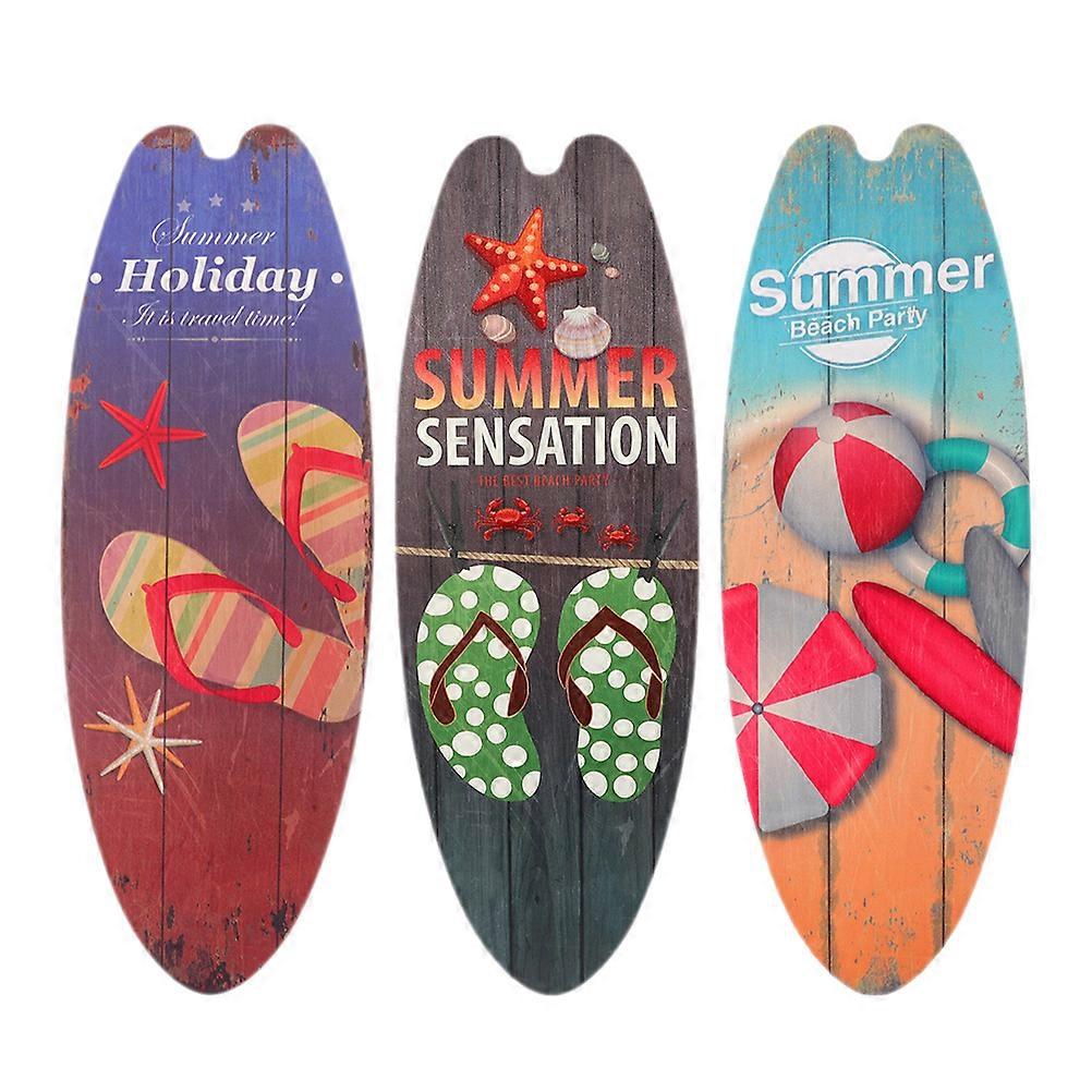 3pcs Surfboard Decors Surfboard Beach Signs Wall Hanging Decors Indoor ...