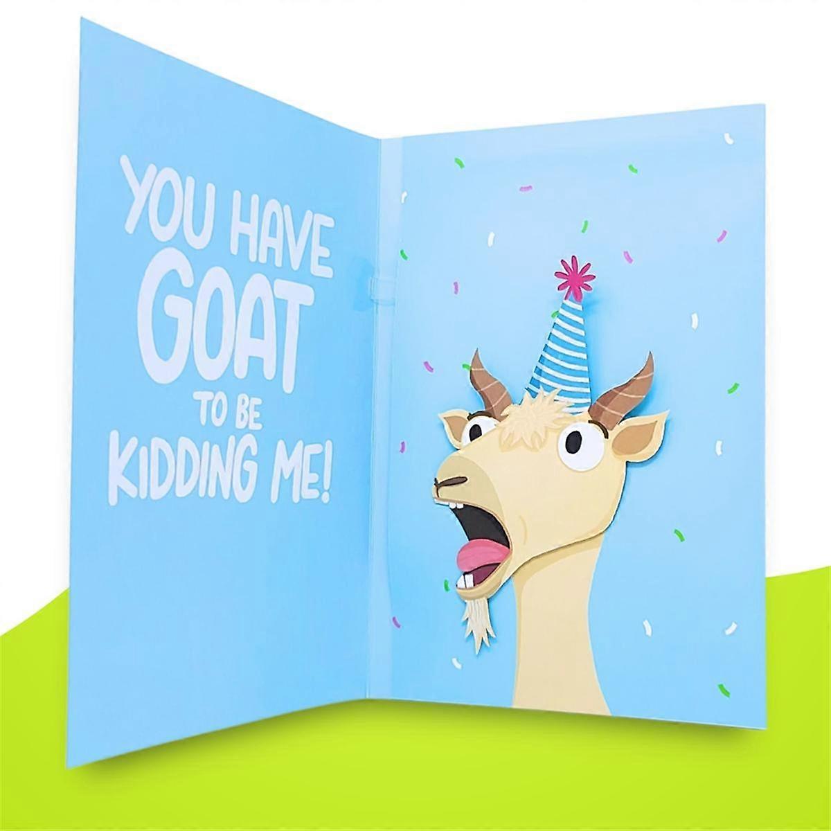 Screamings Goat Birthday Card - Funny Birthday Card for Men Women Kids ...