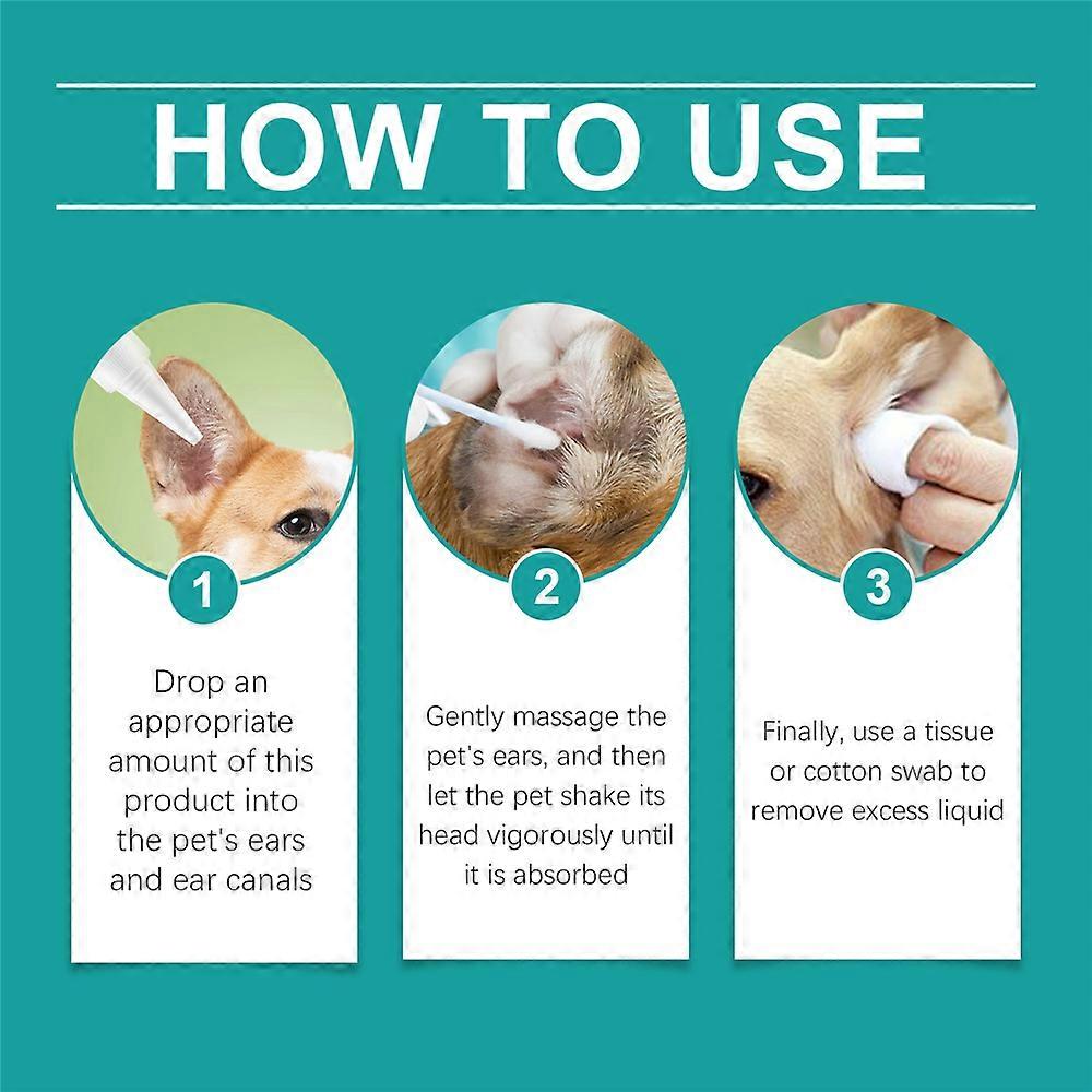 1-3pcs Pet Ear Drops For Cats And Dogs Ear Cleaning Decontamination ...