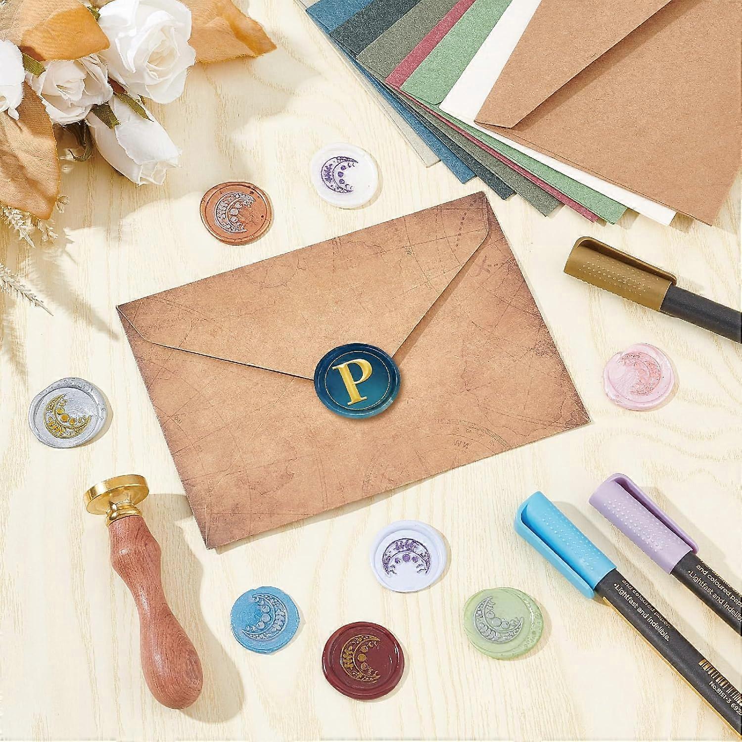 Initial Alphabets P Wax Seal Stamps Letter Vintage Removable Brass ...