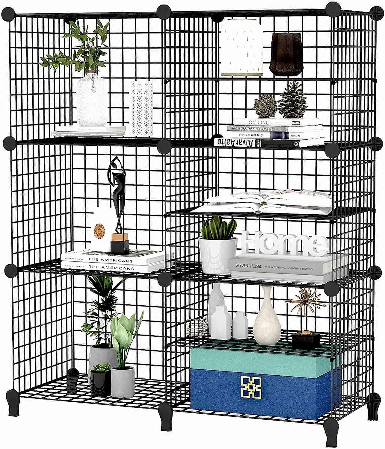 Wire Cube Storage, 3 * 6-Cube Grid Storage Shelf, Metal Wire C Grids ...