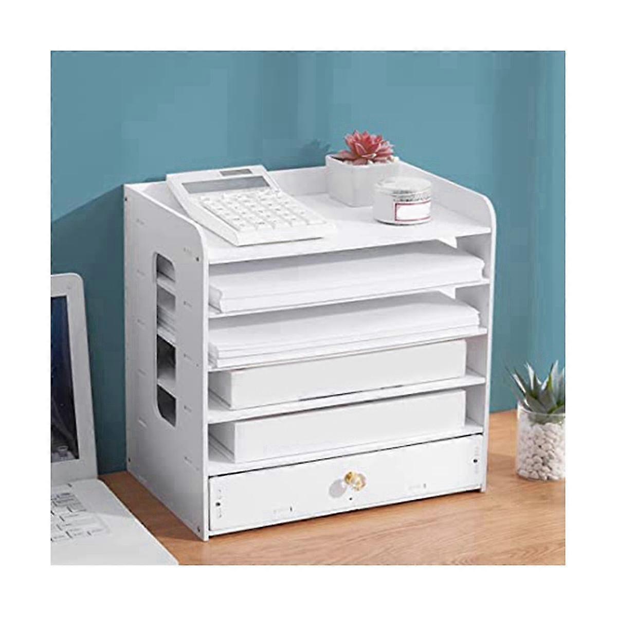 Wooden Desktop Organizer Tray File Sorter for Home Office Folder File ...