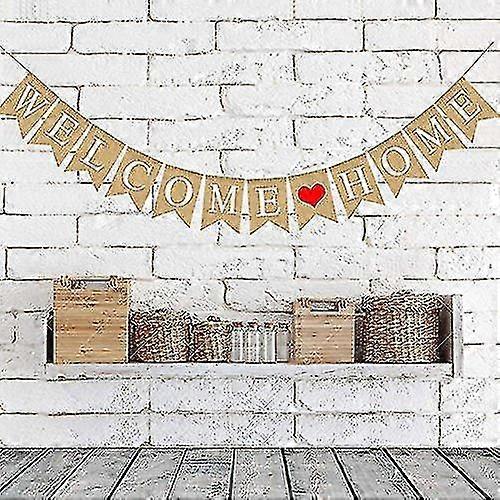 Welcome Home Banner Bunting, 3m Rustic Burlap Bunting Banner, Welcome ...