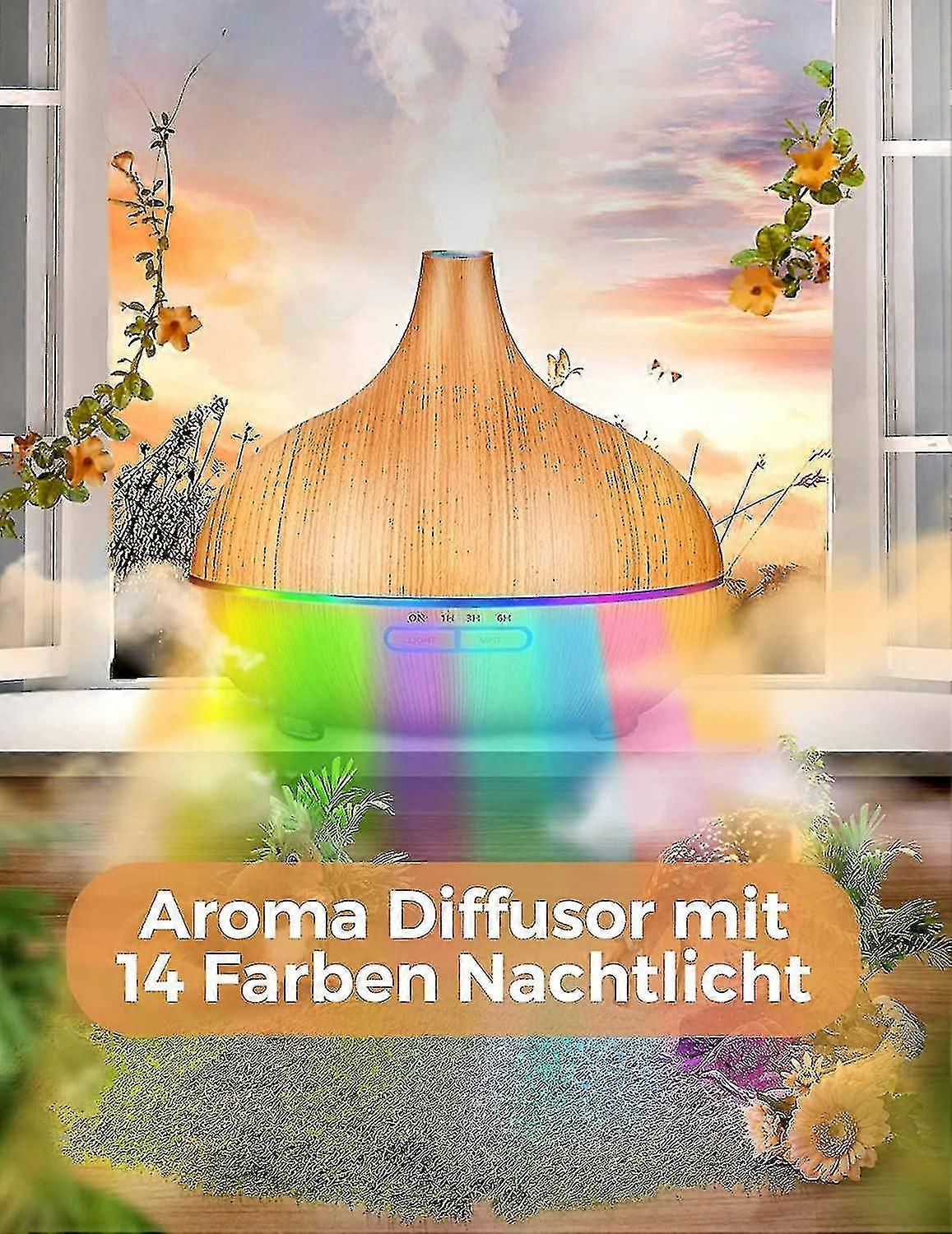 500ml Aroma Diffuser, Essential Oil Diffuser With 14 Color Led, Aroma ...