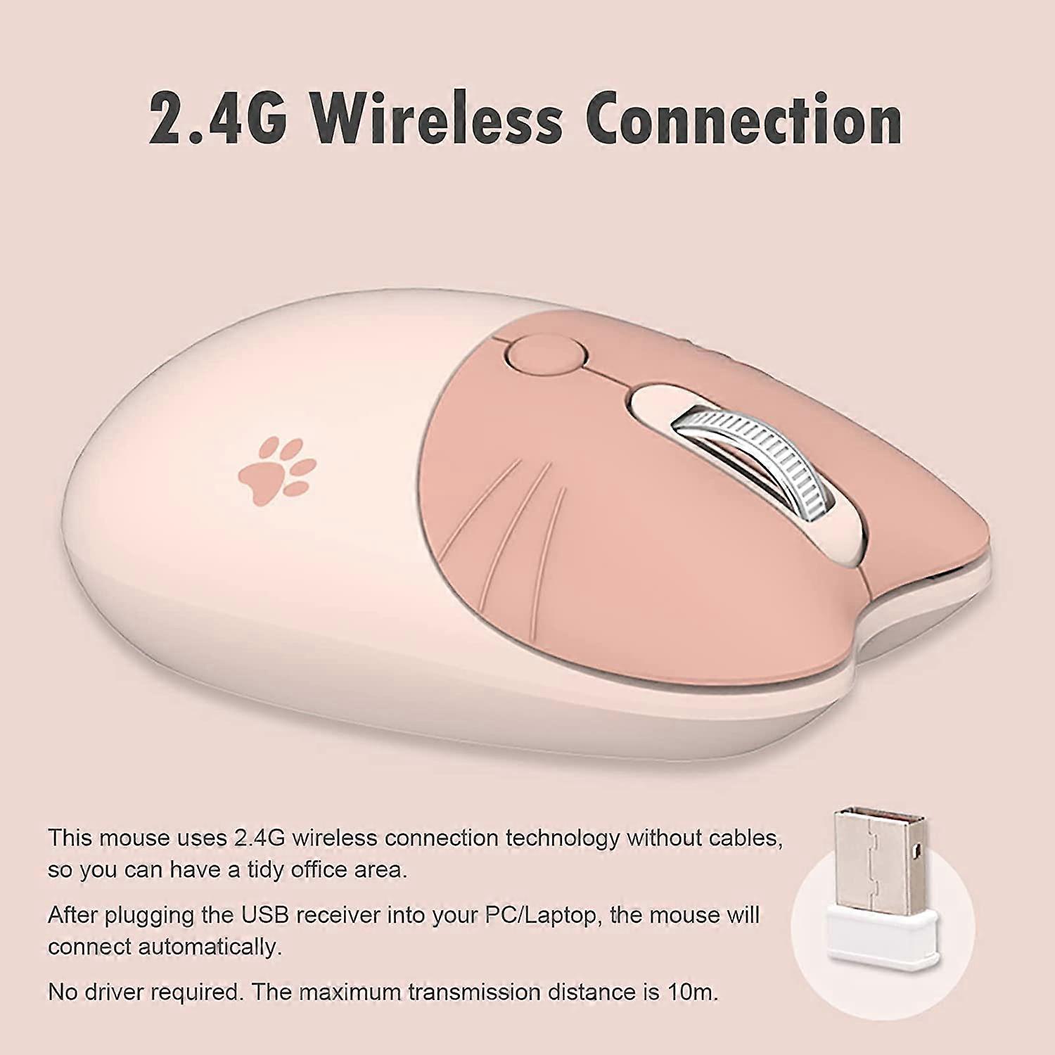 Cute Cat Wireless Mouse, Silent Mouse, 2.4G Wireless Mice, Candy Colors ...