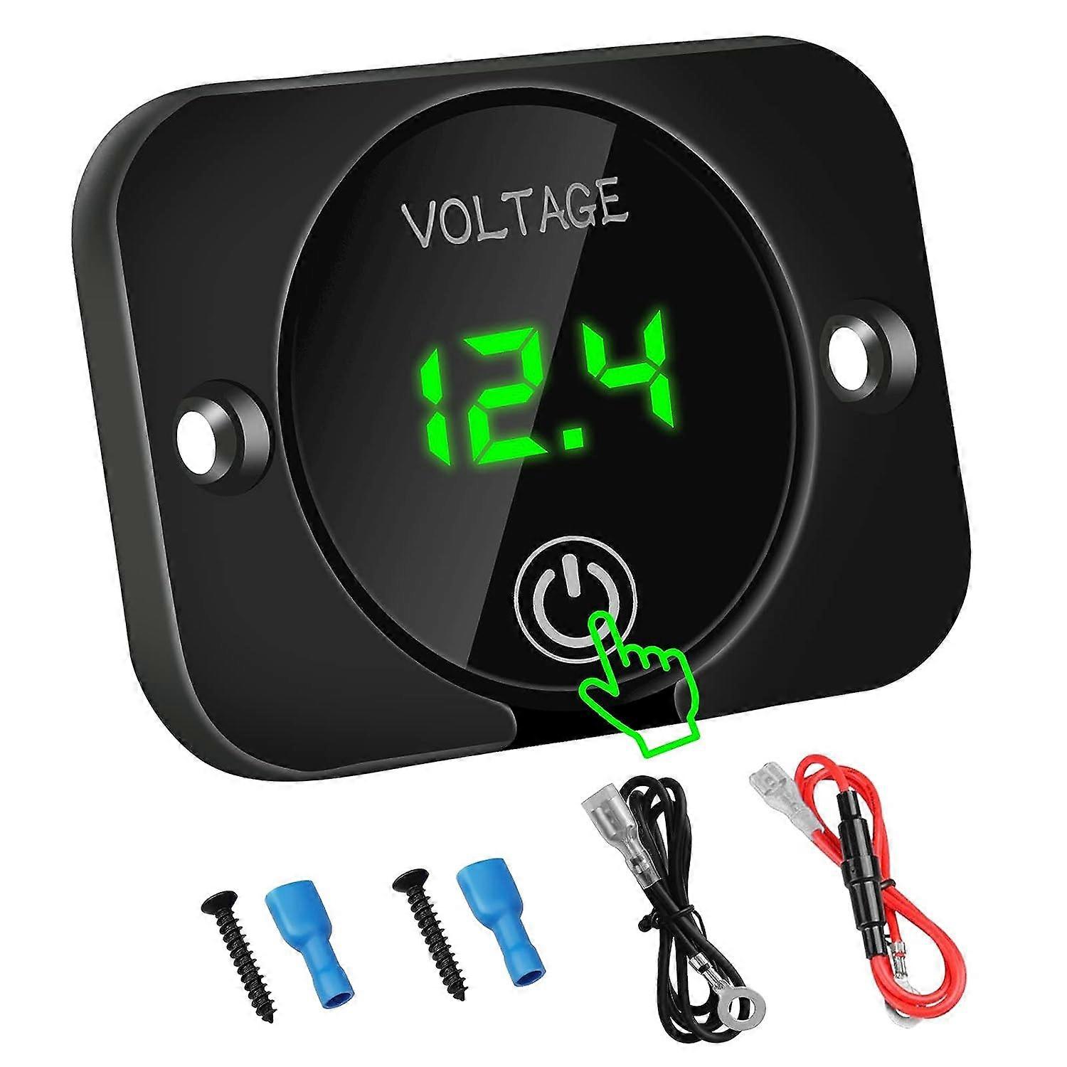 12V LED Digital Voltmeter, Waterproof Voltmeter Battery Tester with ...
