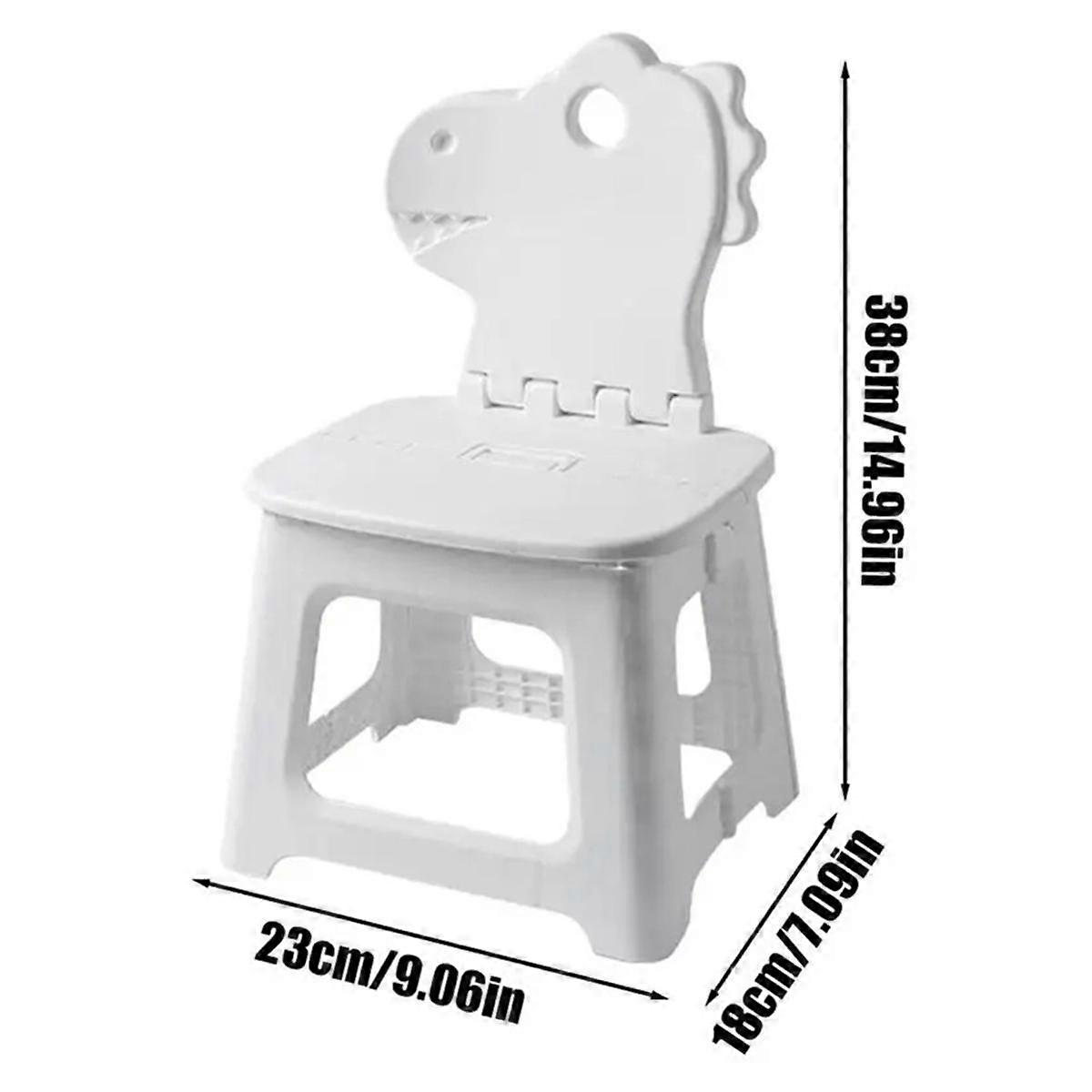 Step Stool for Kids Dinosaur Foldable Step Stool with Back Support Seat ...