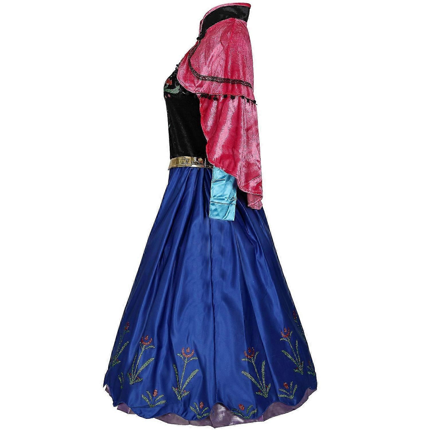 Arendelle Princess Anna Cosplay Costume Adult Women Halloween Ice Queen ...