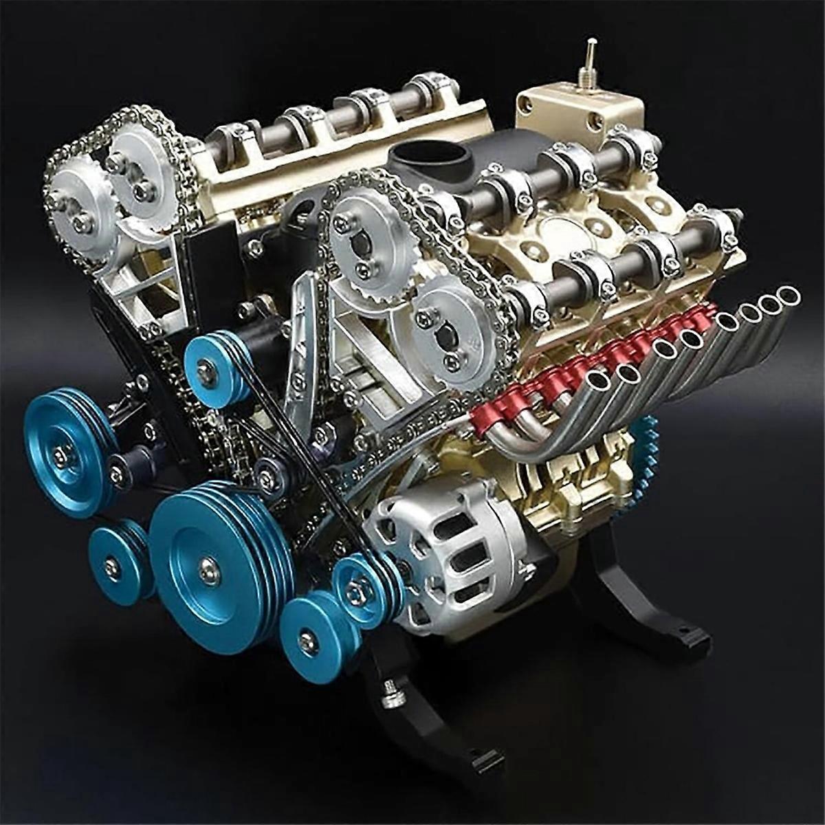 Model Engine Kit for Adult, 8-Cylinder Metal Car Engine Model Kit ...