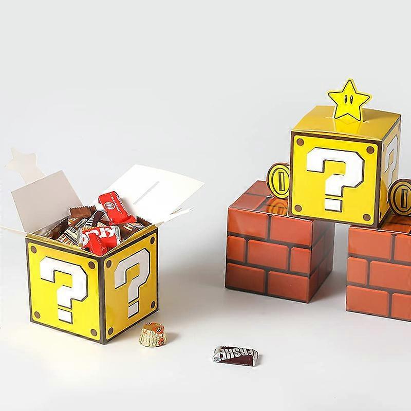 20-Piece Mario Party Gift Boxes: Brick & Question Box Decoration for ...