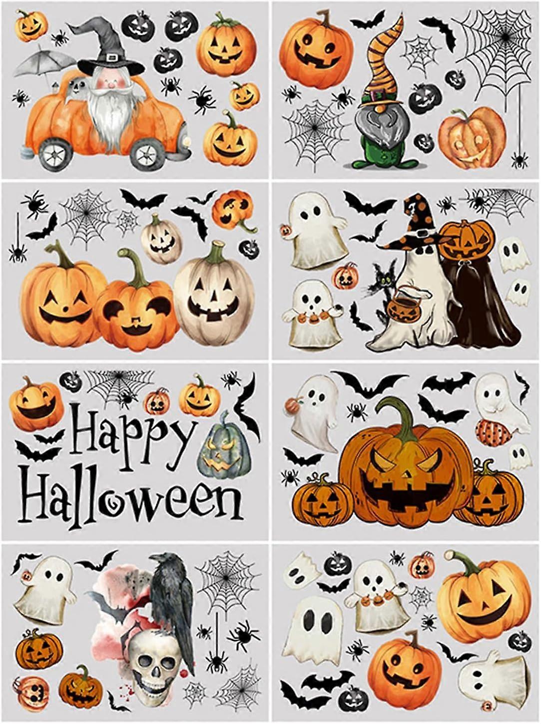 Reusable Halloween Window Stickers Ghosts Evil Pumpkins Bat Designs ...