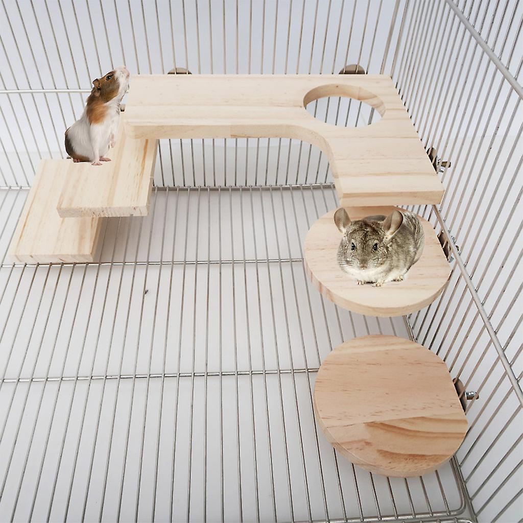 5 Pack Natural Wood Stand Hamster Activity Playground For Birds Parrots ...