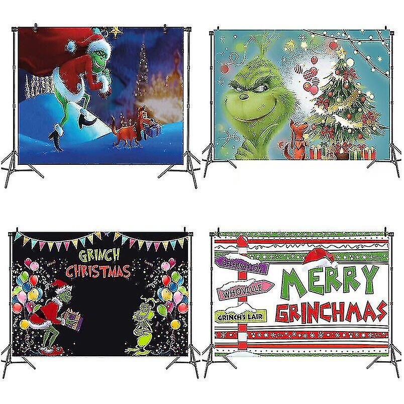 Christmas The Grinch Backdrop Kids Birthday Banner Home Party Studi ...