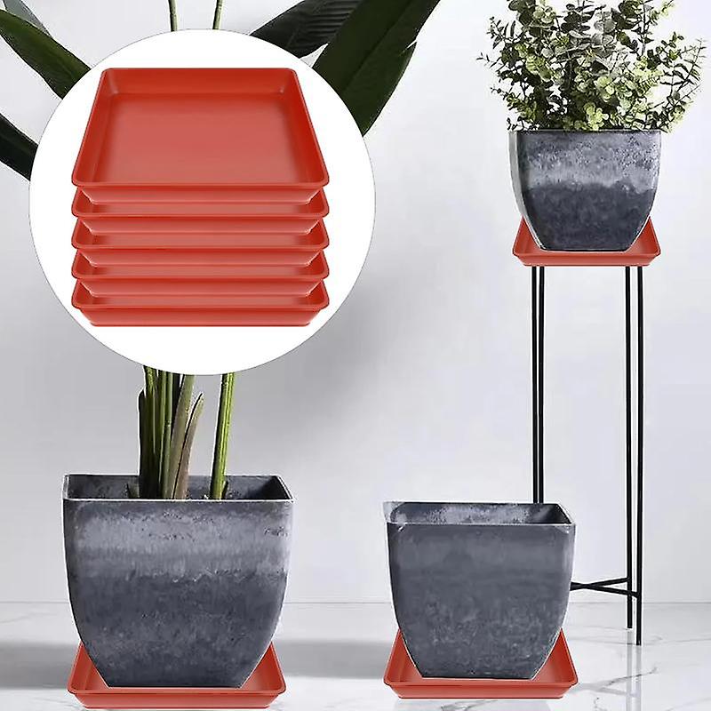 5Pcs Square Flower Pot Trays Plastic Catch Excess Water Soil Spills for ...