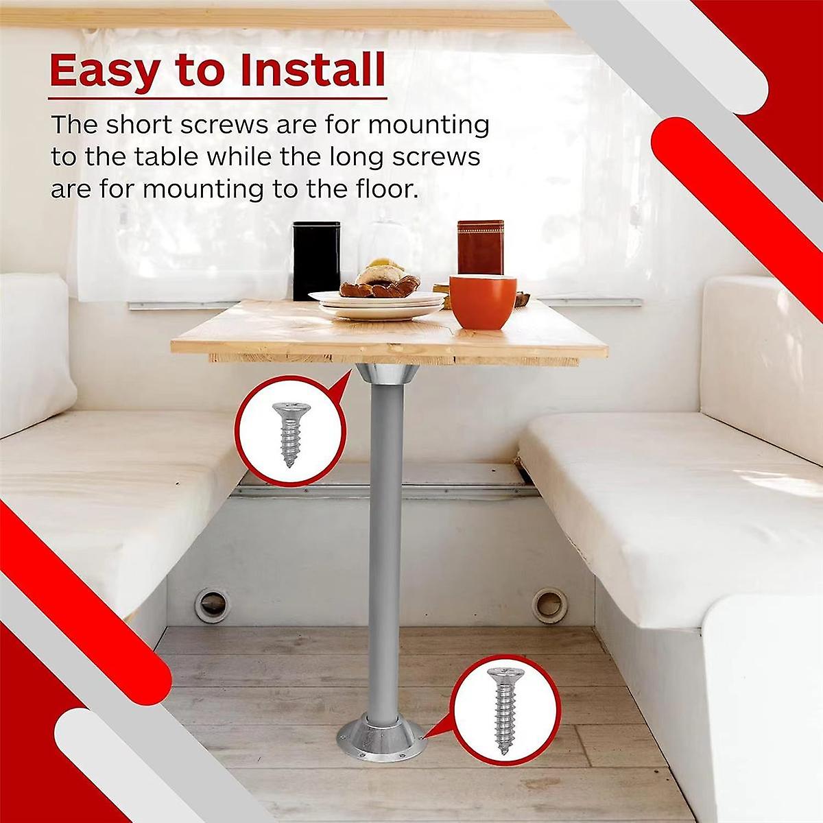 Rv Table Base Aluminum Pedestal Table And Floor Mounting Base With 6 ...